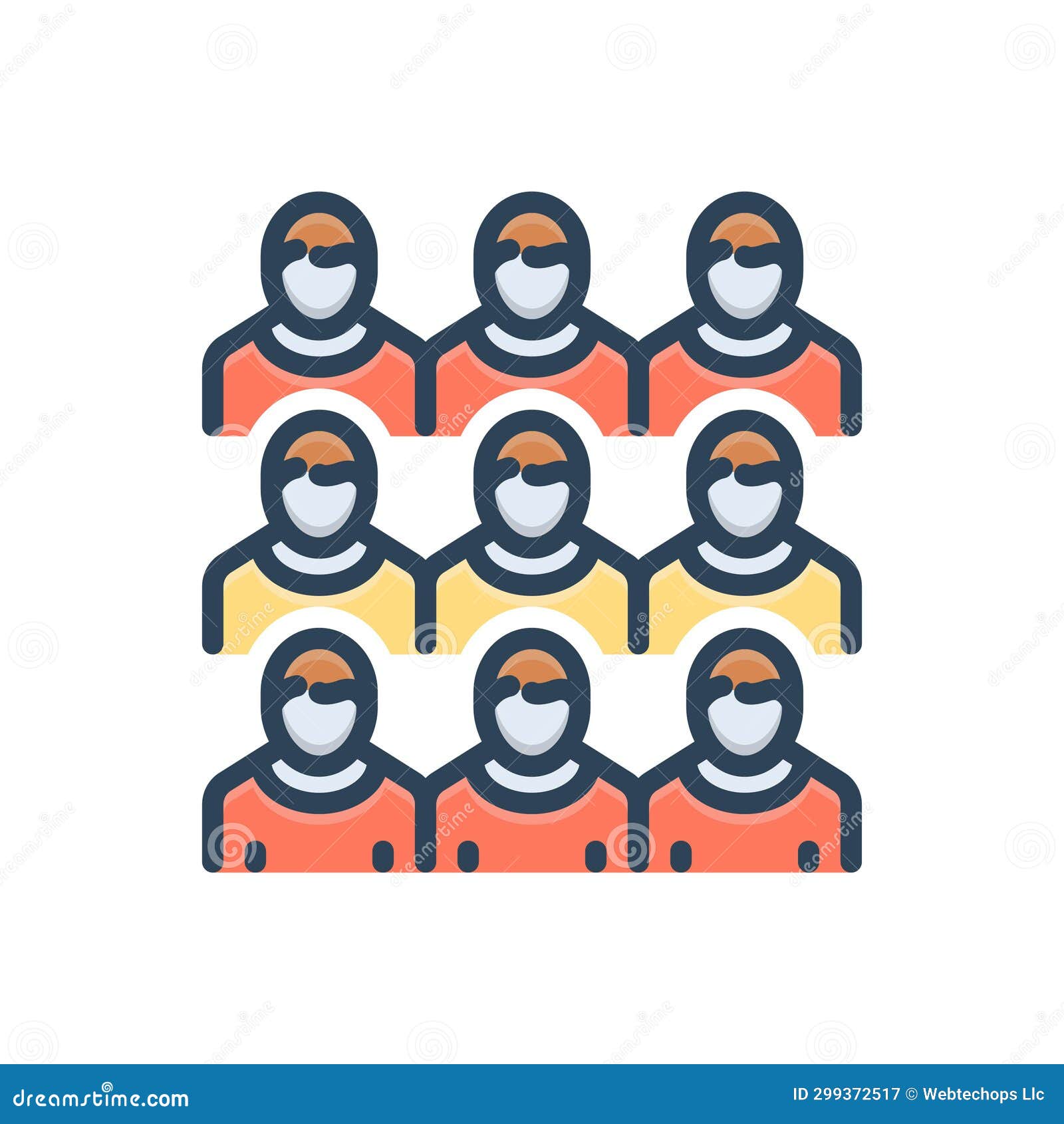 Color Illustration Icon for Population, Populace and Crowd Stock ...