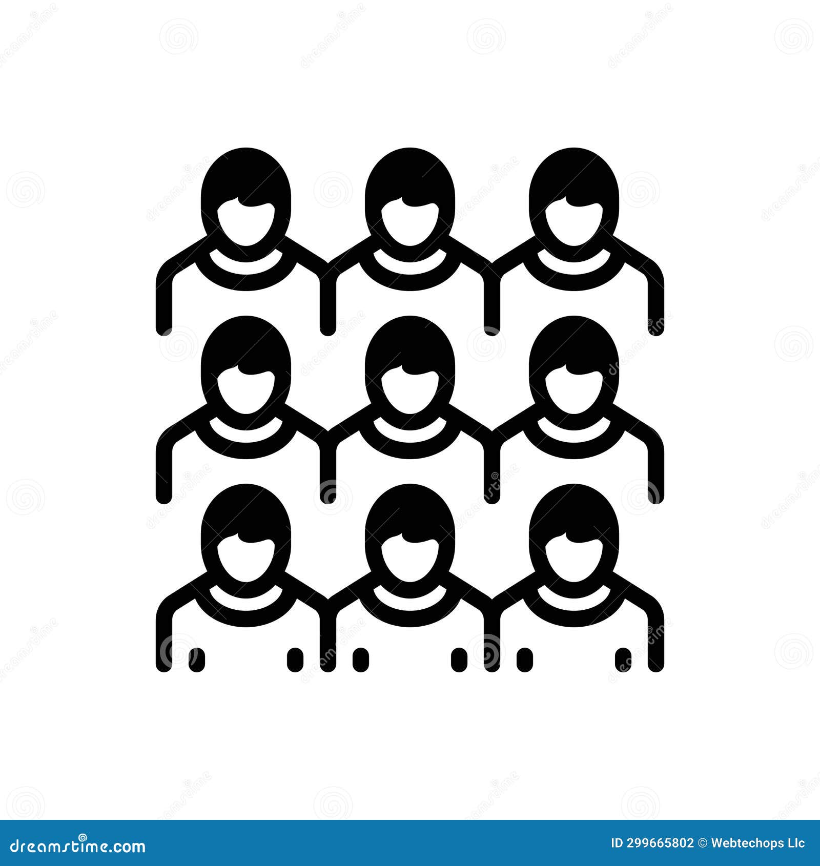 Black Solid Icon for Population, Populace and Crowd Stock Illustration ...