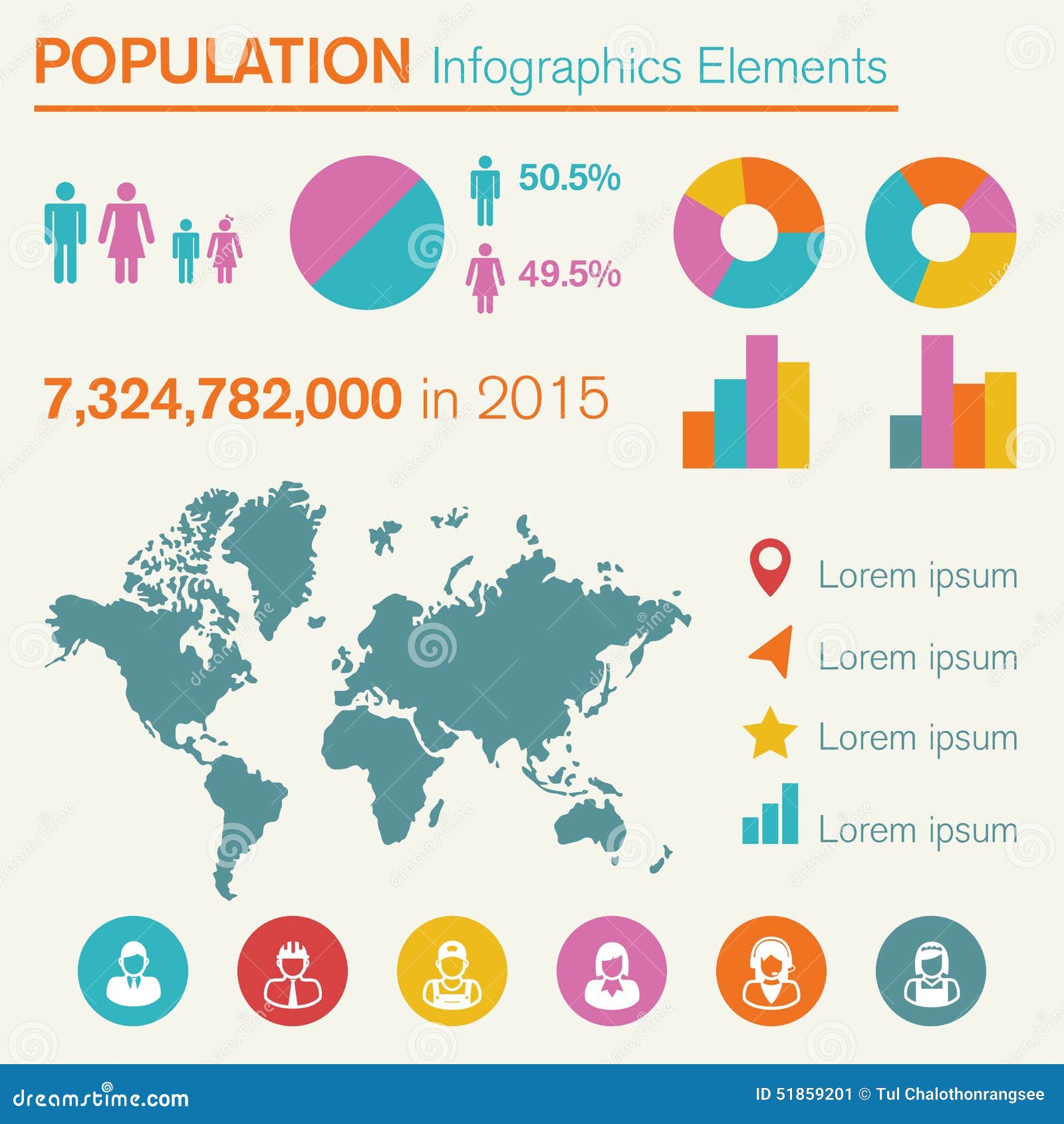 Infographics. Population. Map Of Africa. Political Map. Vector ...