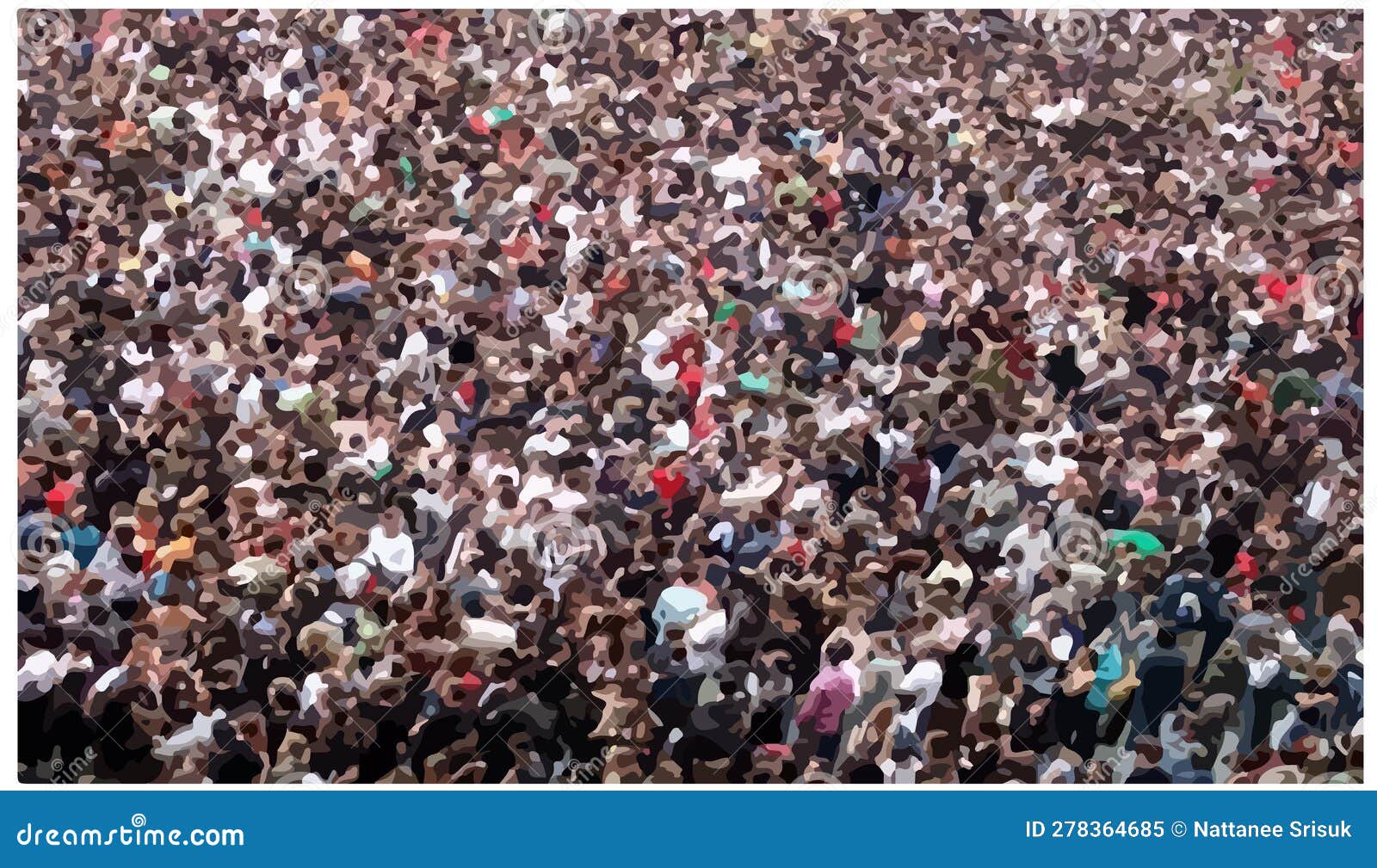 Population Large Group.painting Cartoon Idea and Concept Think ...