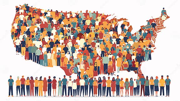 A Population Map of Indiana, Featuring a Large Group of People ...