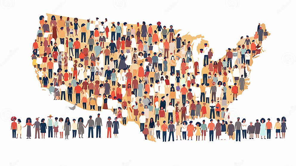 A Population Map of Indiana, Featuring a Large Group of People ...