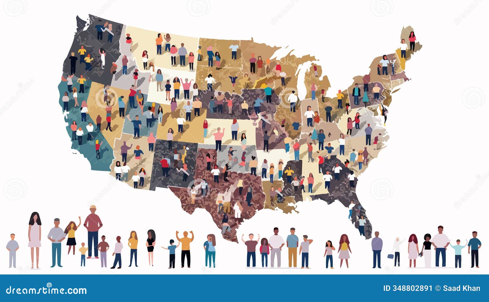 A Population Map of Ohio, with a Large Group of People Symbolizing the ...