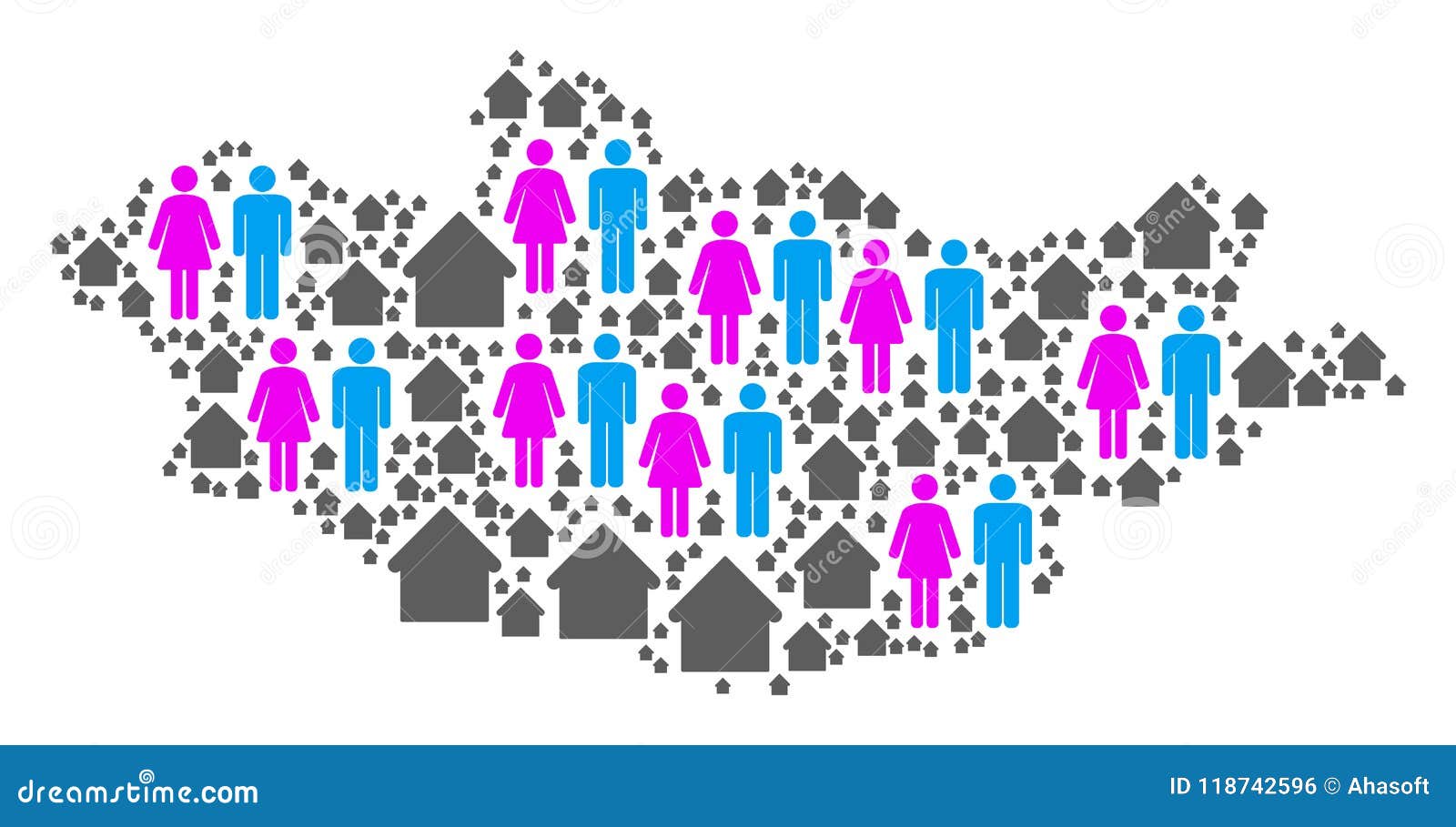 People Mongolia Map stock vector. Illustration of demographic - 118742596
