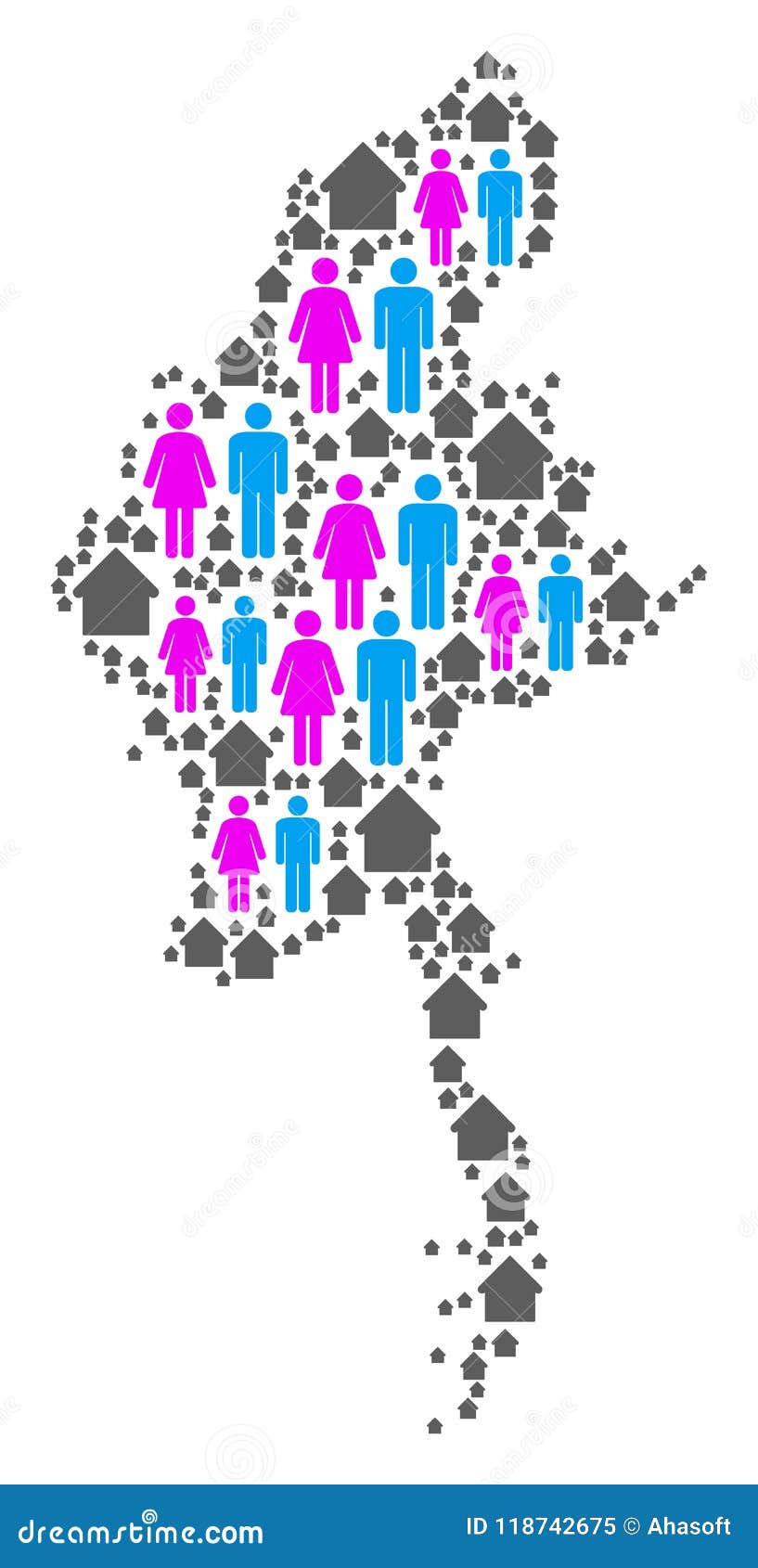 People Myanmar Map stock vector. Illustration of nation - 118742675