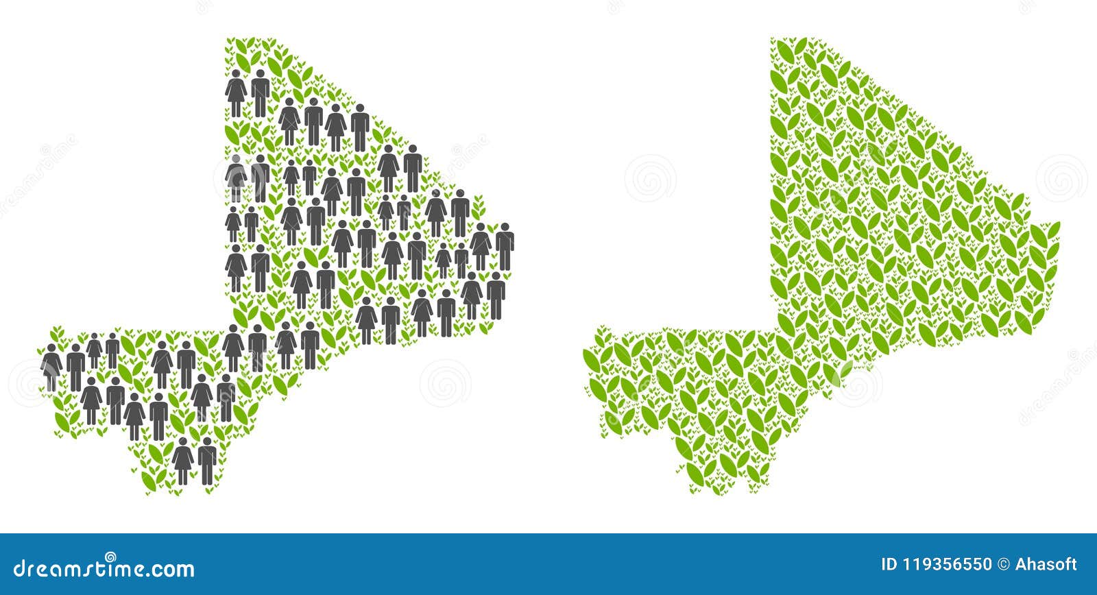 Population and Nature Mali Map Stock Vector - Illustration of humanity ...