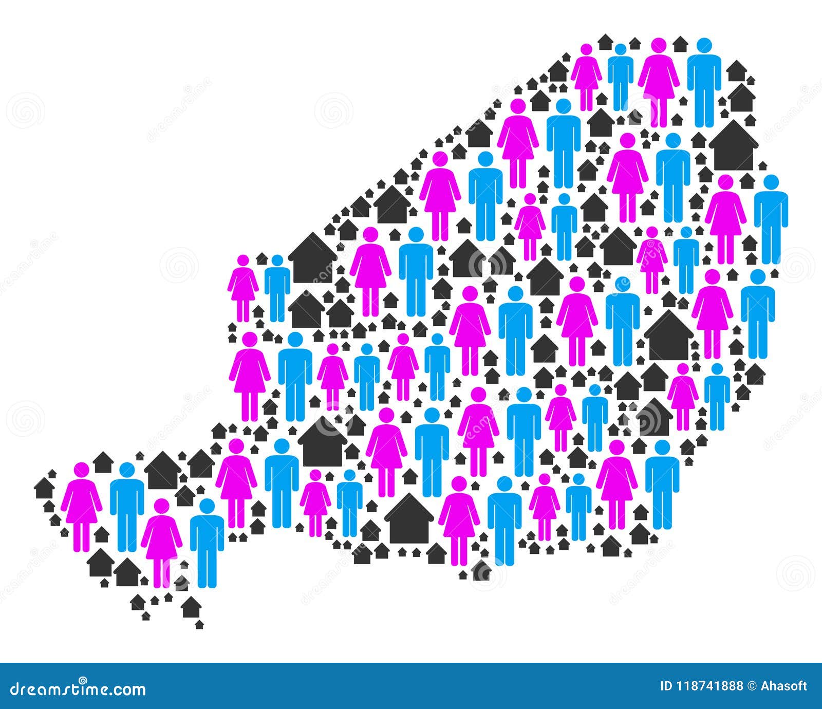 Niger Population Map. Large Group Of People In A Shape Of Nigerian Map ...