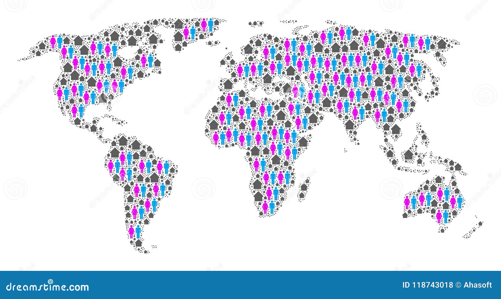 Family World Map stock vector. Illustration of house - 118743018