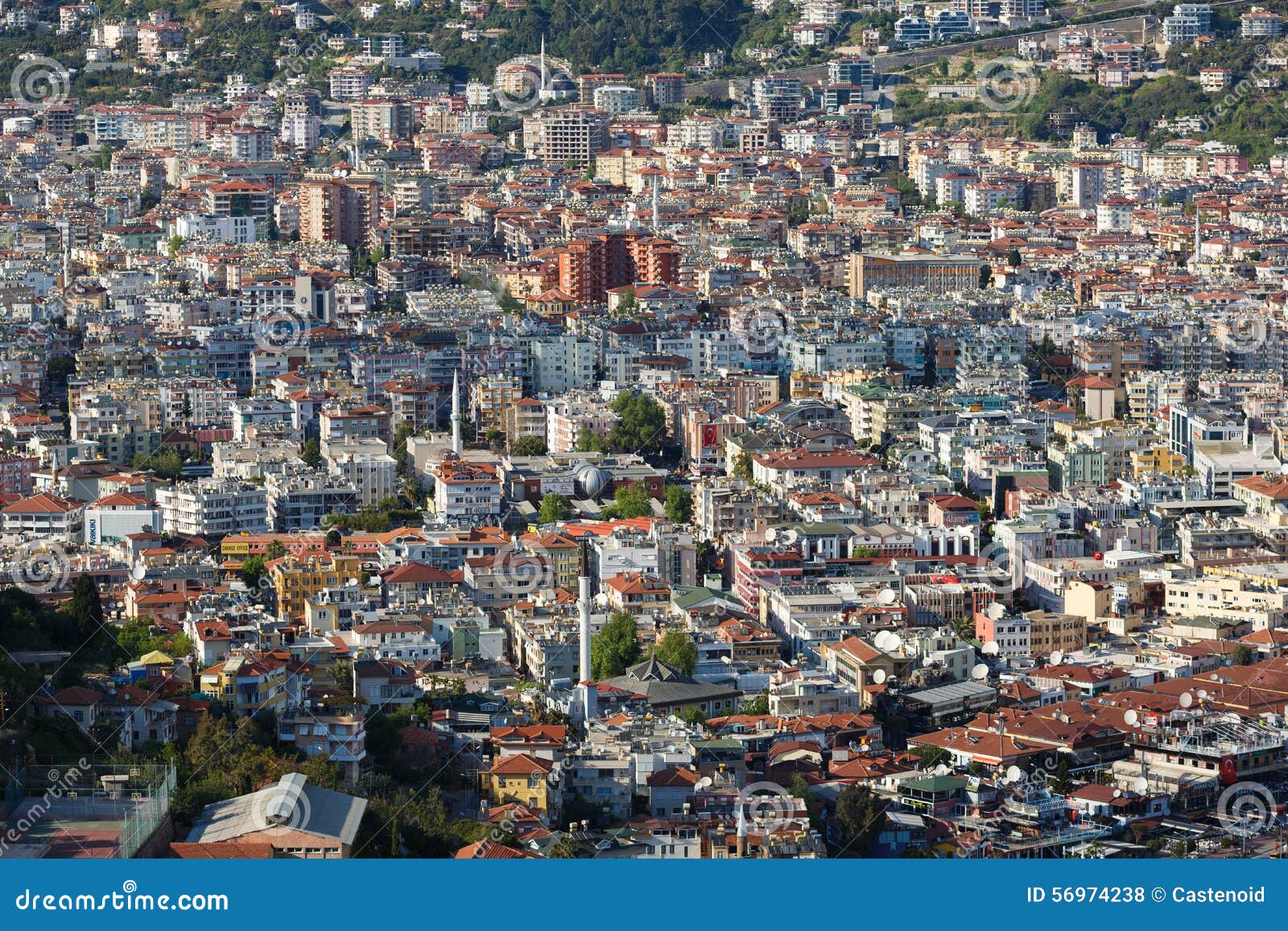 Populous city of Alanya editorial stock photo. Image of high - 56974238