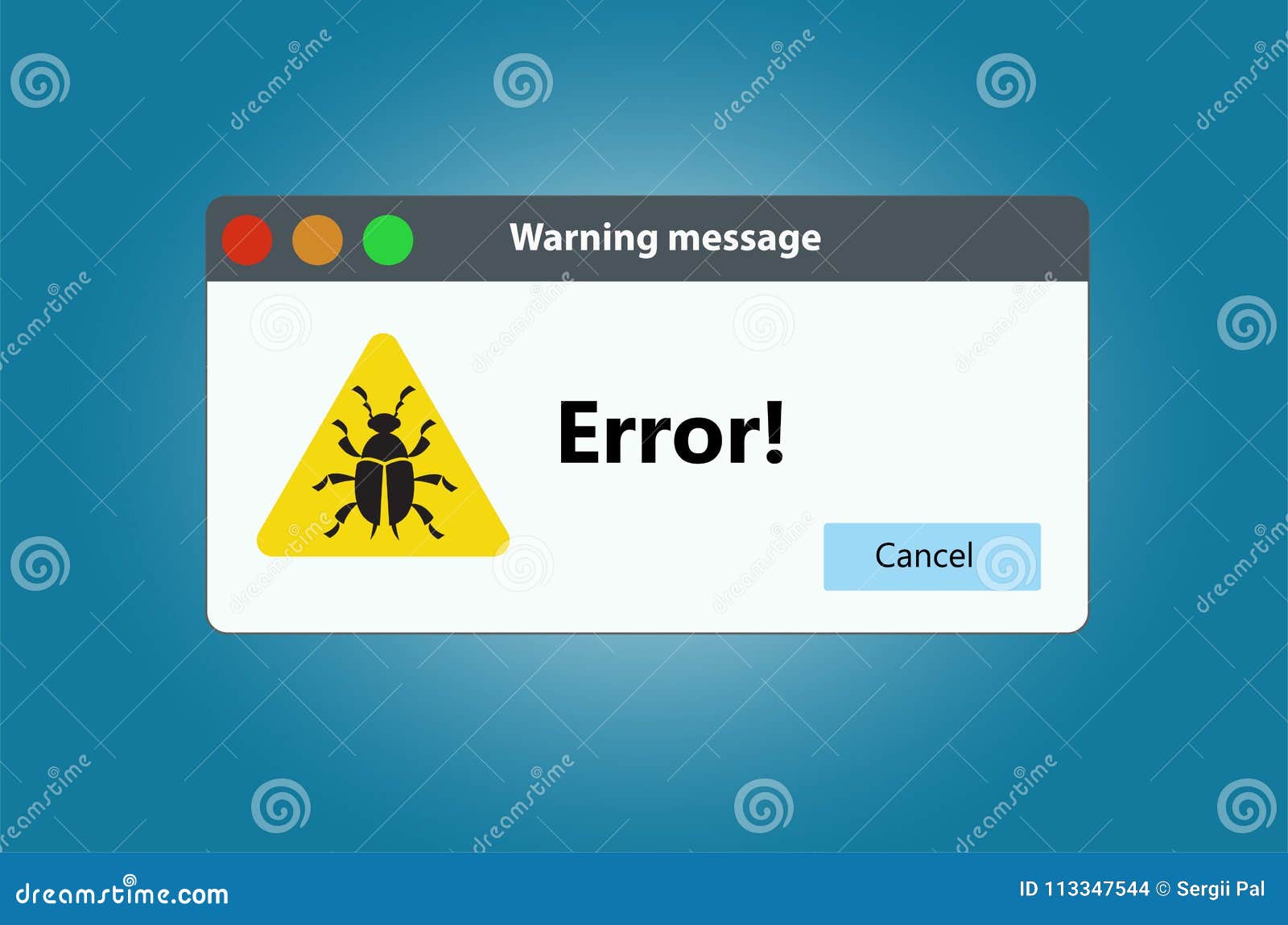 Popup Error Or Software Bug In The Program Stock Vector Illustration 1157
