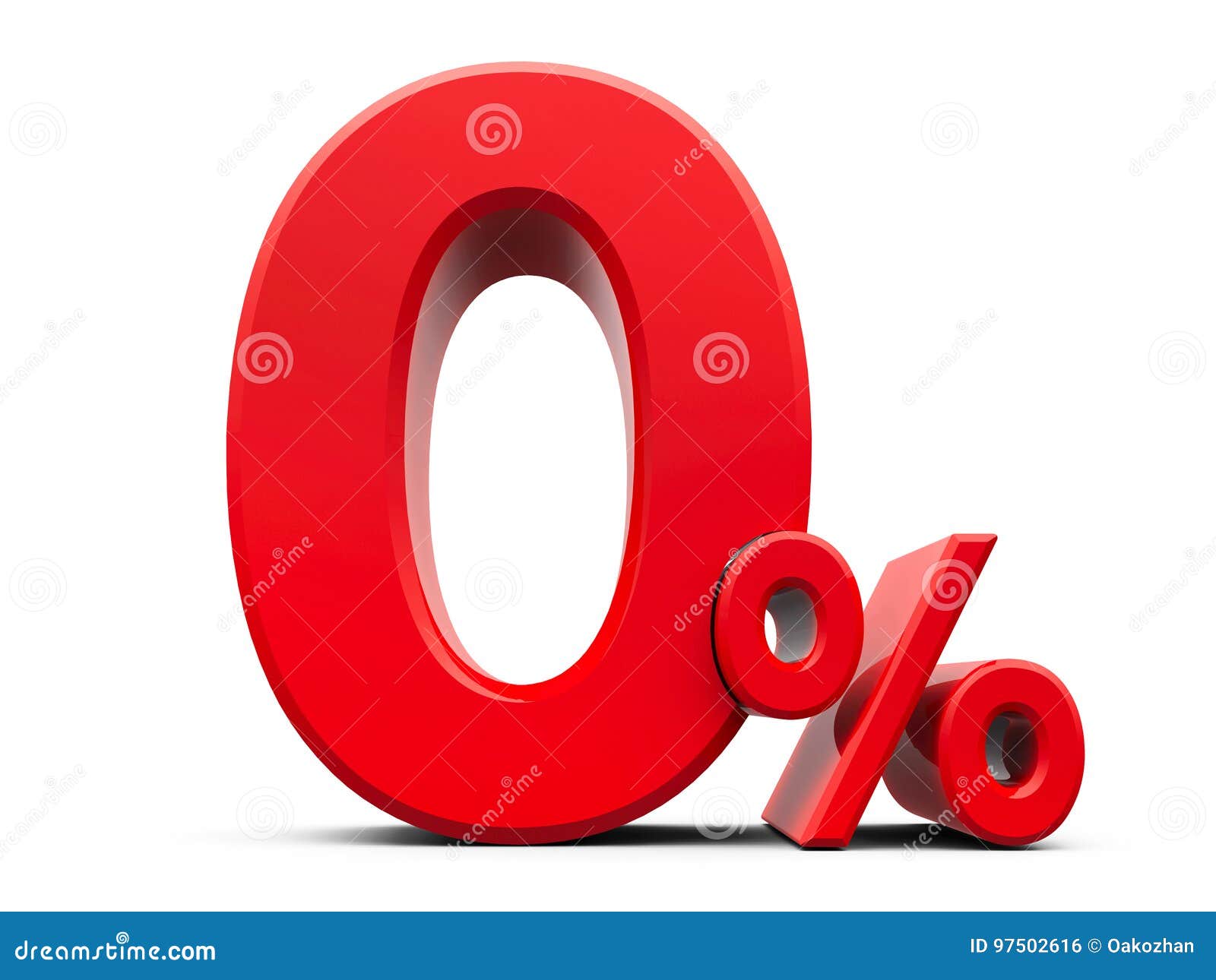 Por cento zero do vermelho ilustração stock. Ilustração de banco - 97502616