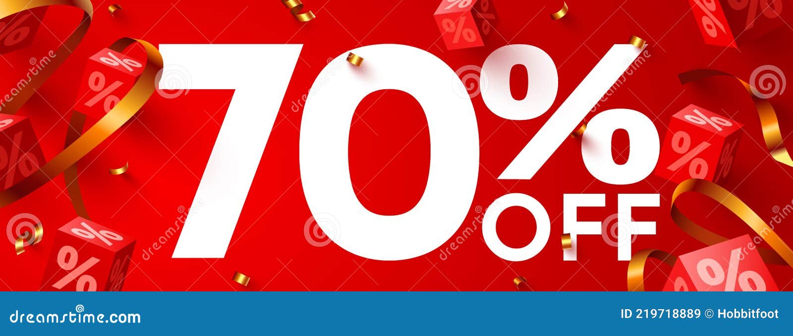70 Por Ciento De Descuento Descuento Creativo Composición 3d Mega