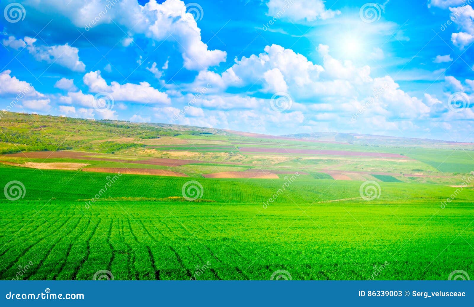 Por do sol bonito no campo imagem de stock. Imagem de ambiente - 86339003