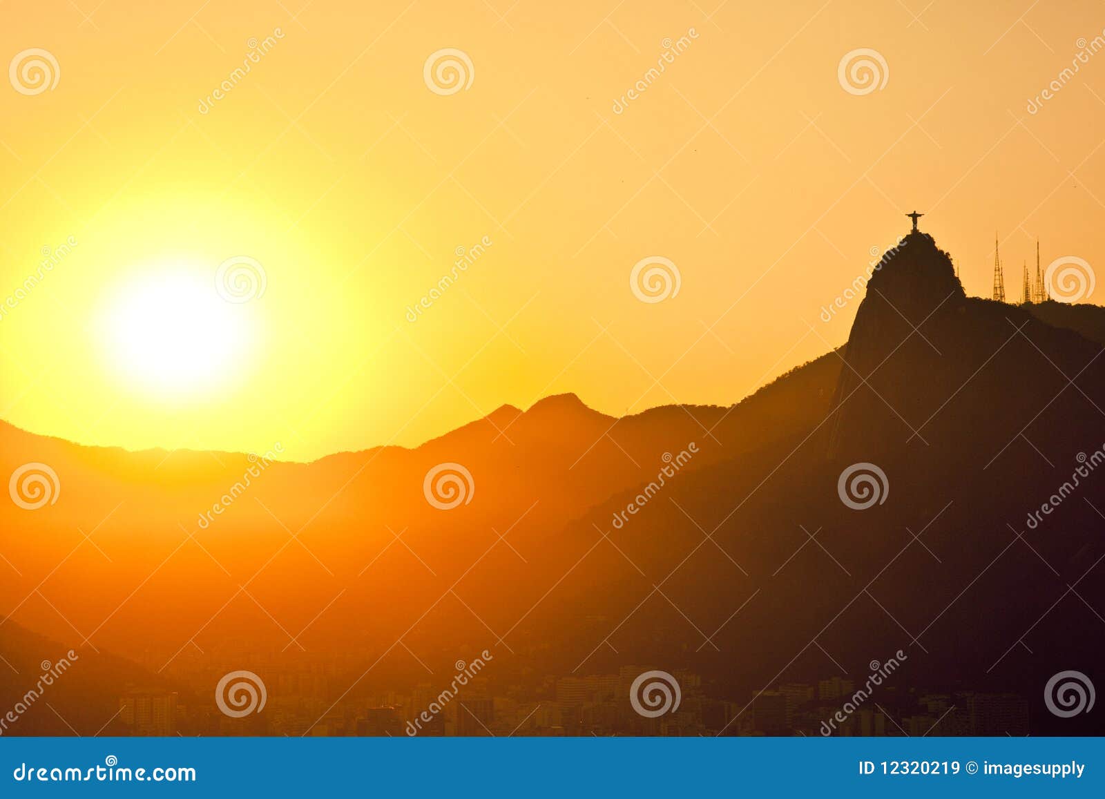 Por Do Sol De Jesus E De Corcovado Imagem de Stock Editorial - Imagem ...