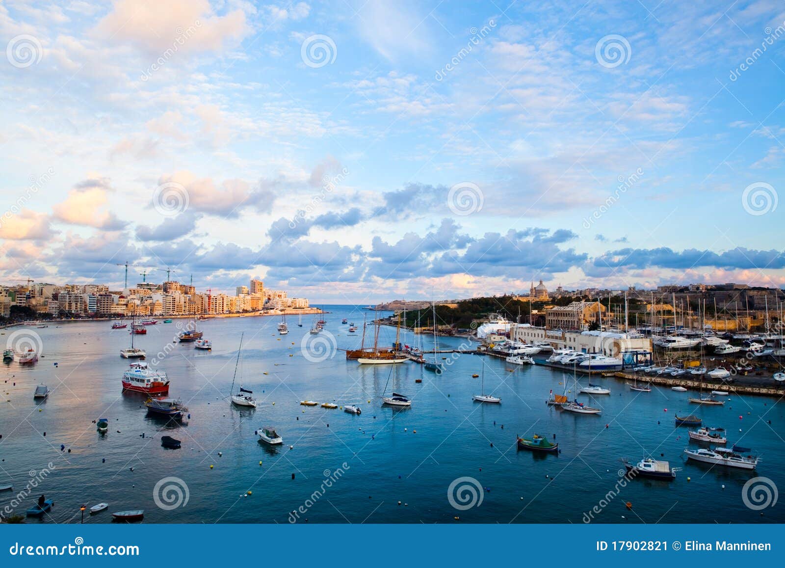 Por Do Sol Em Sliema, Malta Imagem de Stock - Imagem de costa, turismo ...