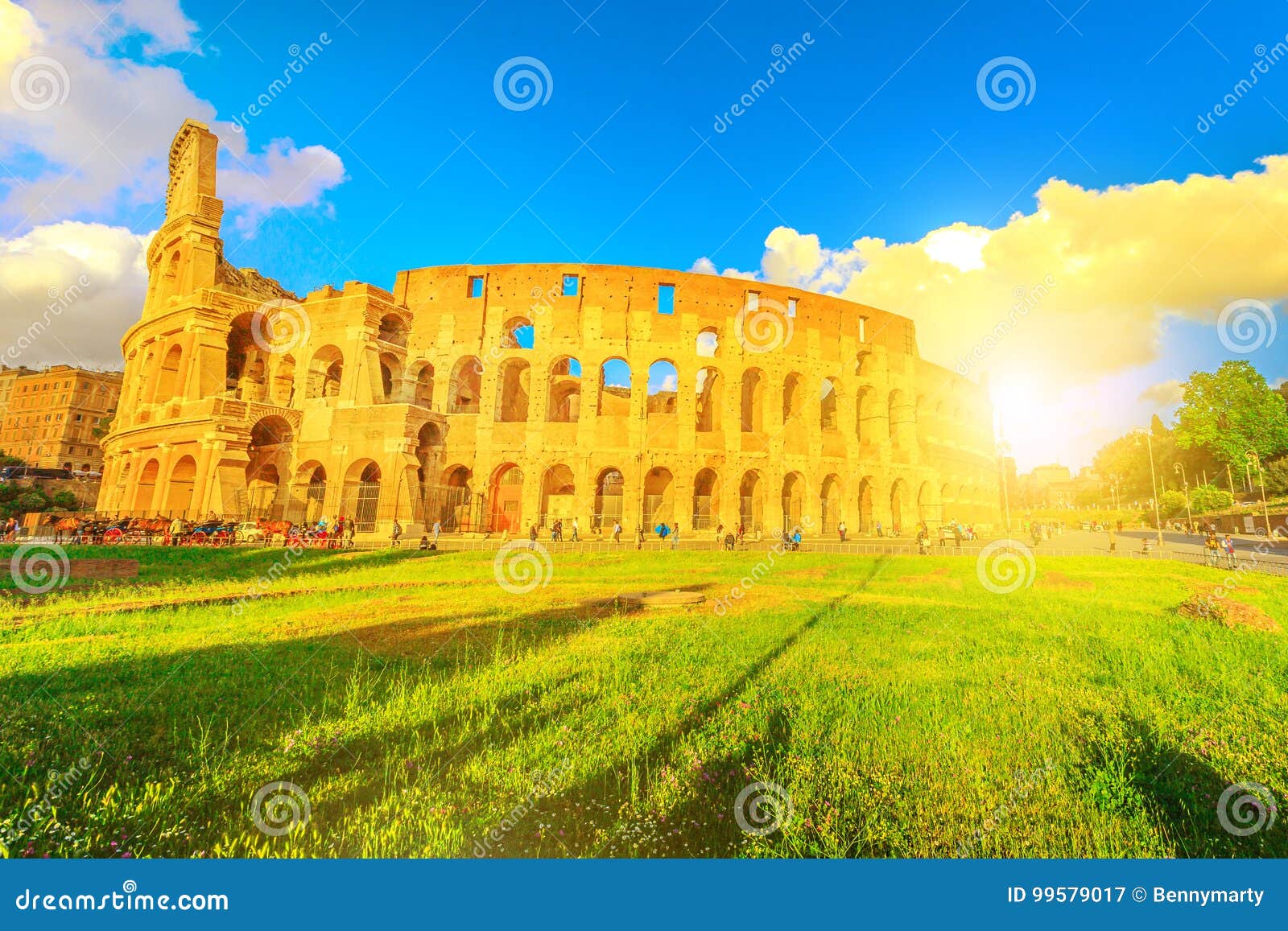 Por Do Sol Roma De Colosseo Fotografia Editorial - Imagem de romano ...