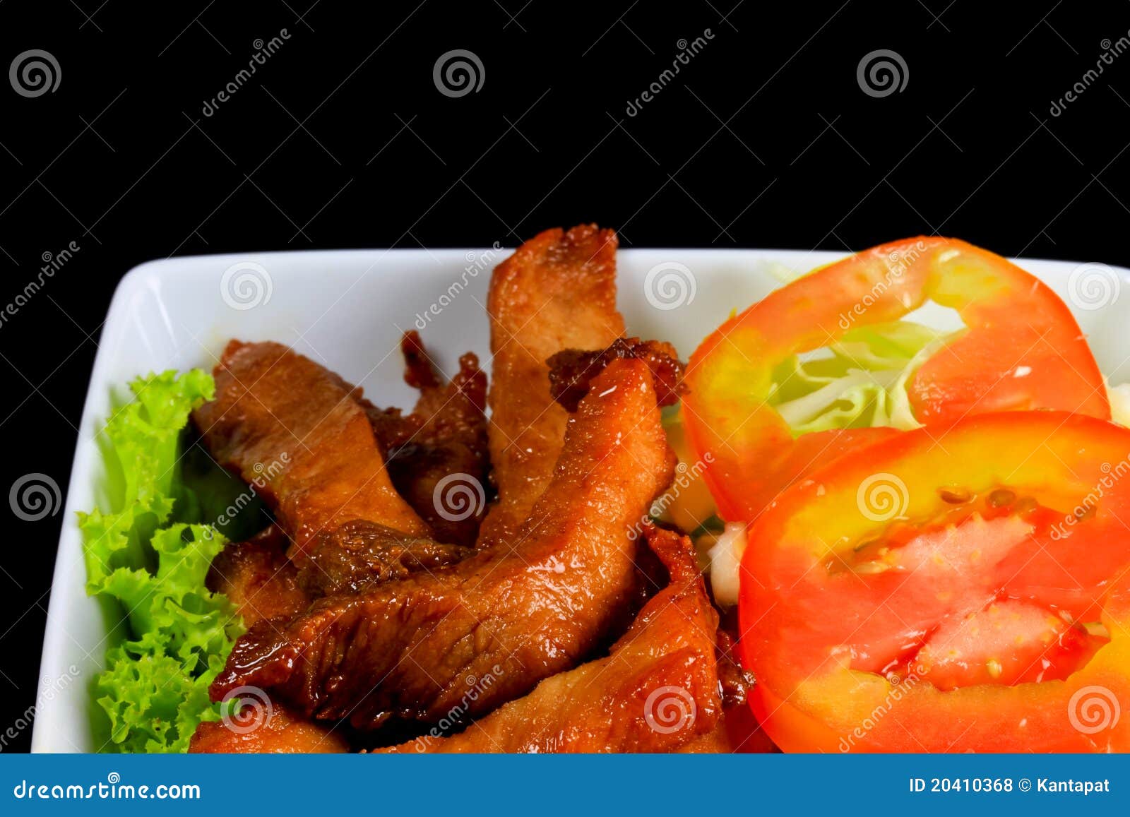Porc frit photo stock. Image du asie, savoureux, dîner - 20410368