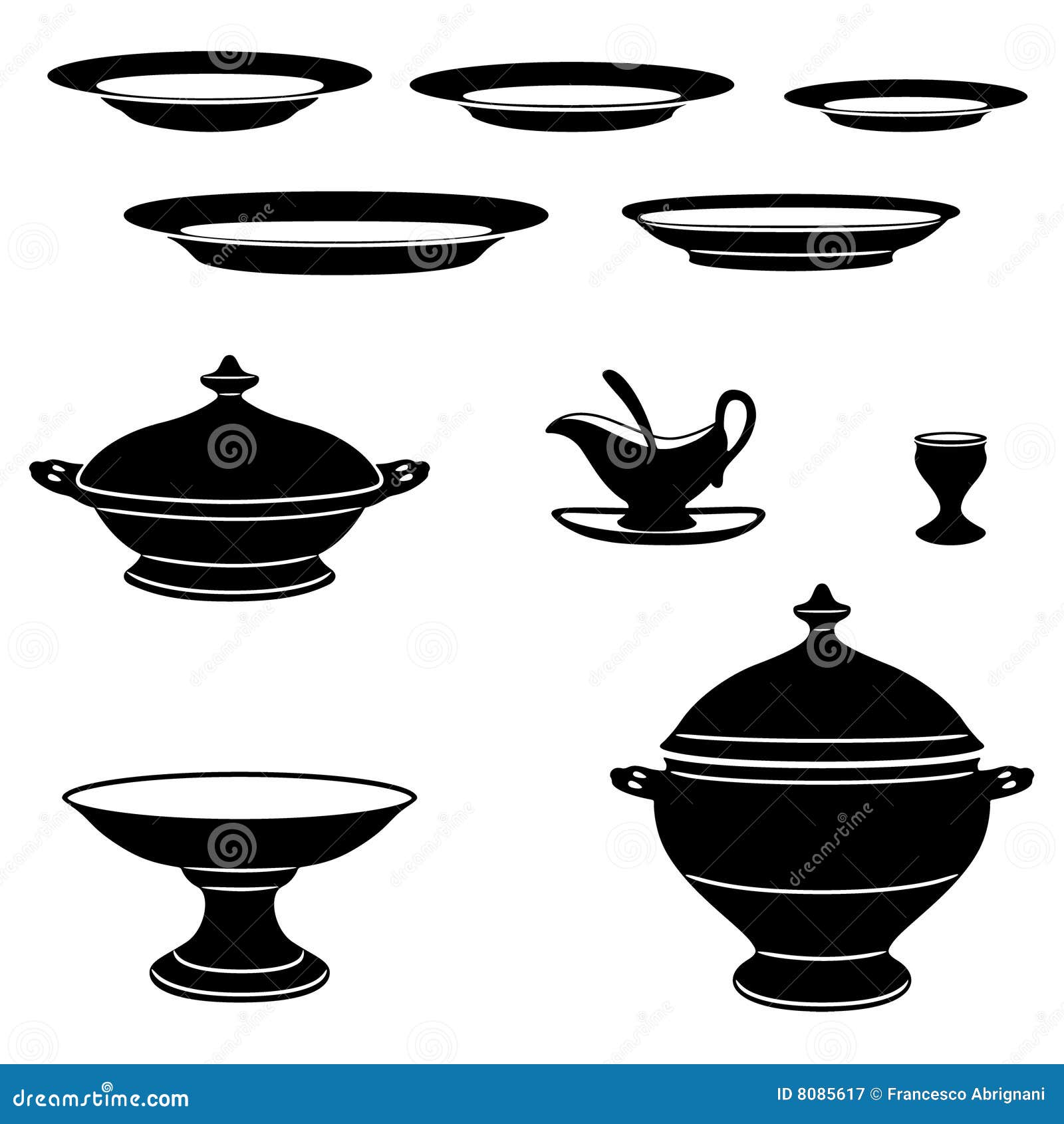 Porcelain stock vector. Illustration of vector, serving - 8085617