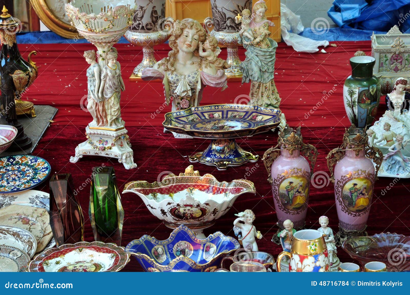 Porcelain antique objects stock photo. Image of bazaar - 48716784