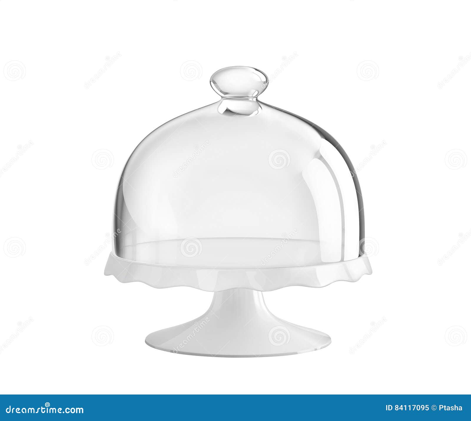 Porcelain Cake Stand with Glass Bell Jar Stock Illustration ...