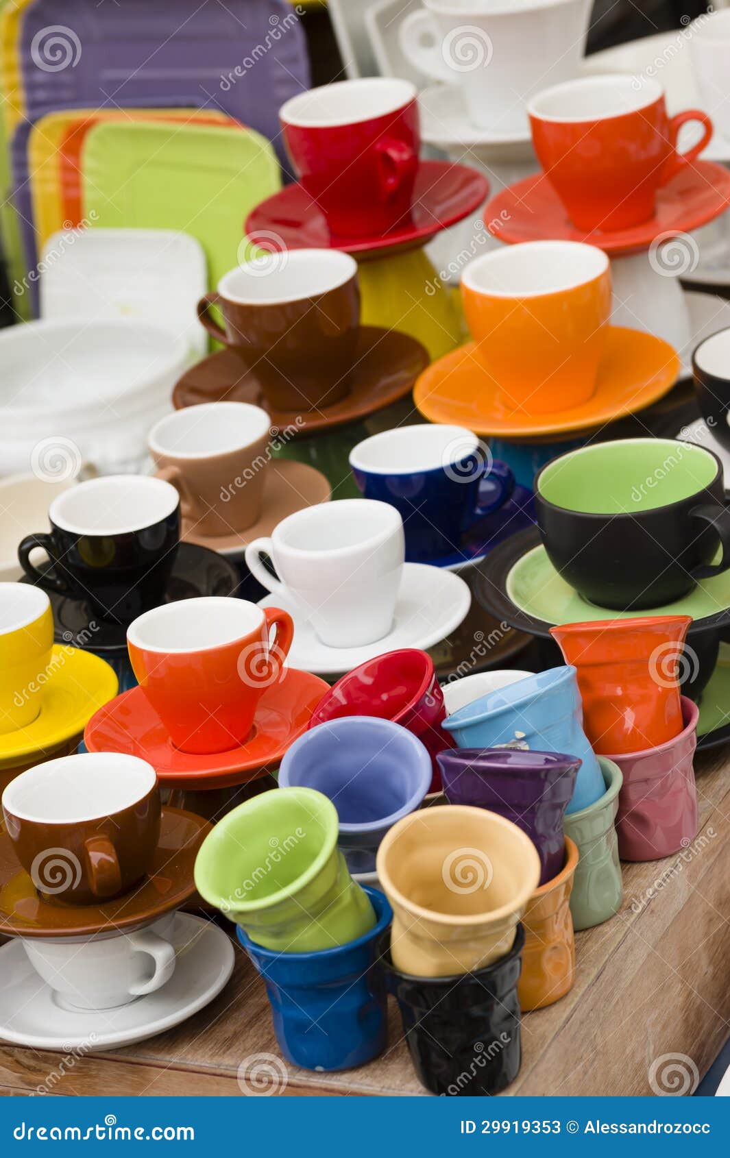 Cups of Different Sizes and Colors Stock Image - Image of cups ...