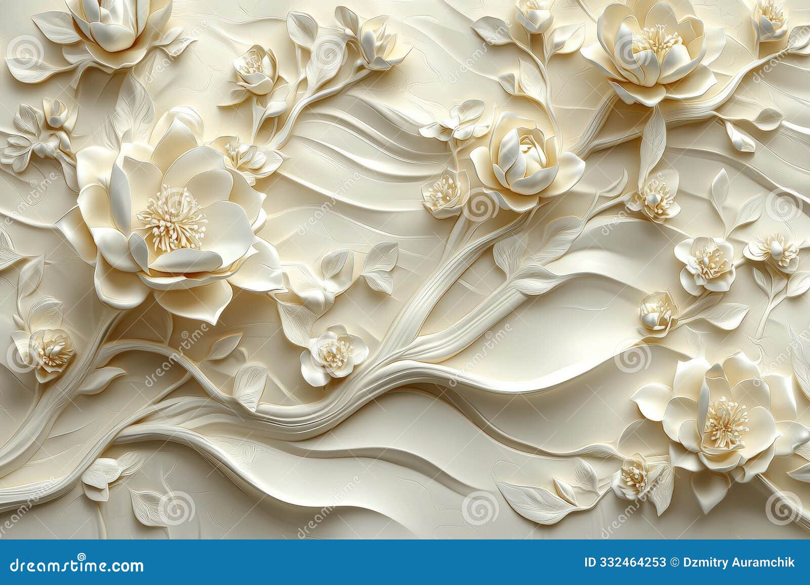 In Porcelain Decorative Bas-reliefs, Tree Branches and Flowers are ...