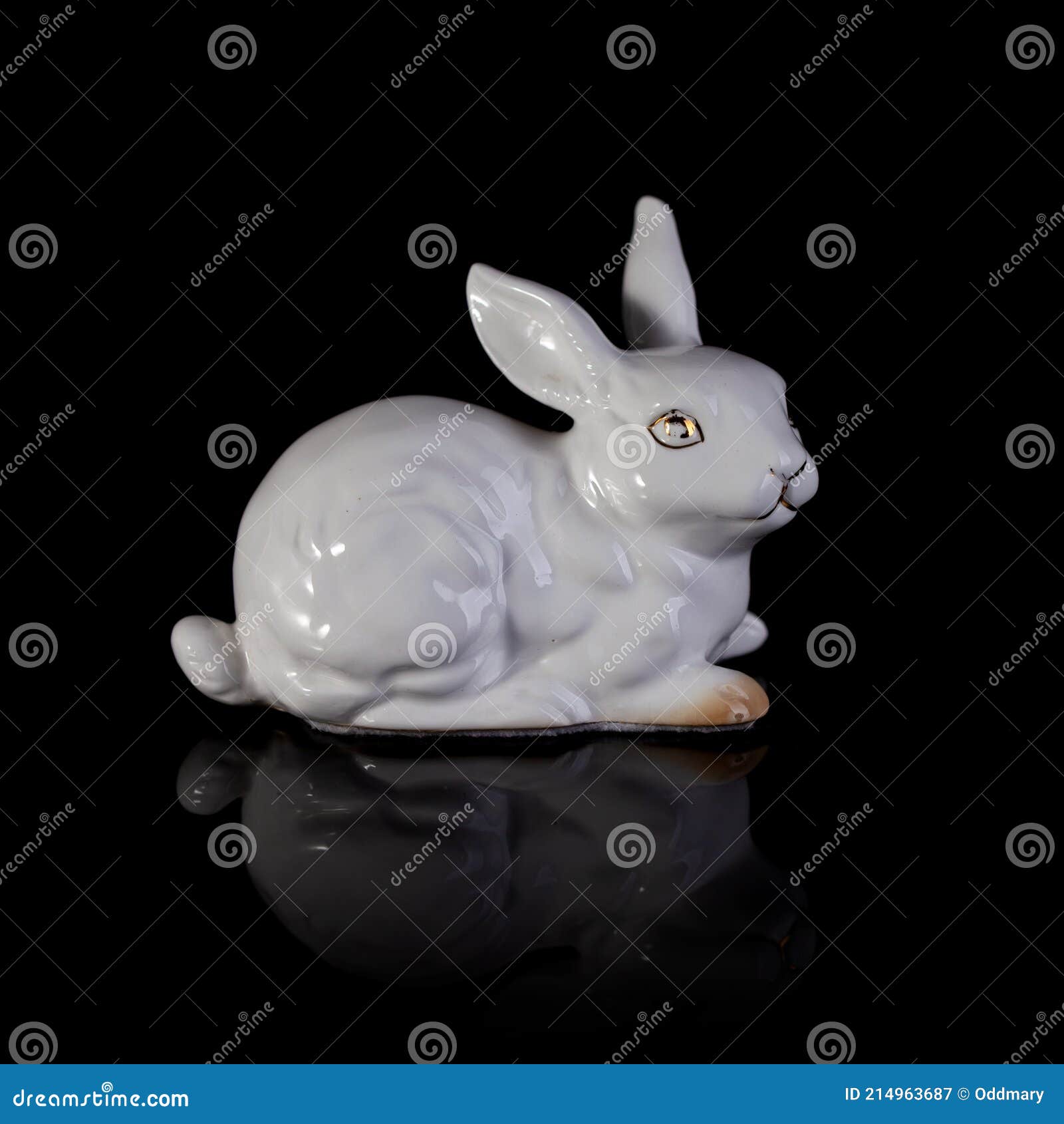 Porcelain Figurine of a Rabbit. Easter White Bunny. Antique Figurine ...
