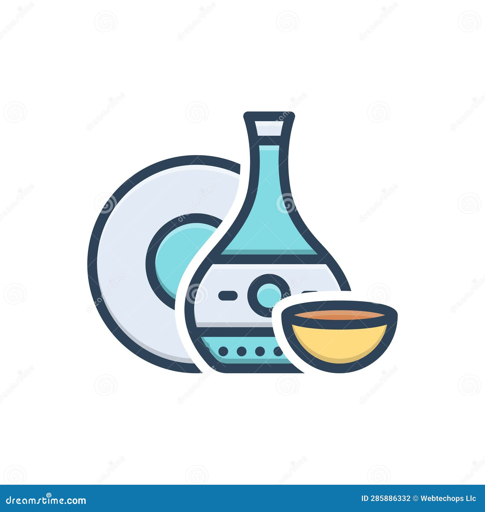 Color Illustration Icon for Porcelain, Ceramic and Pottery Stock Vector ...