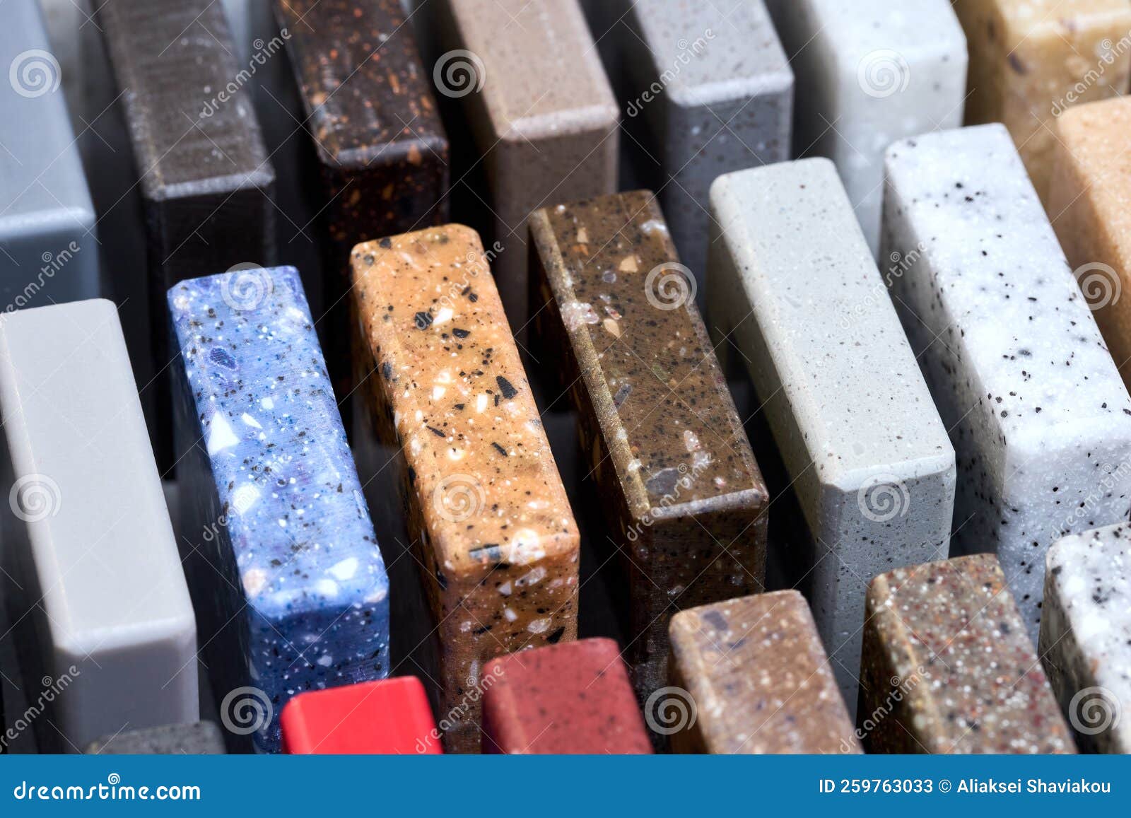 Porcelain Multicolored Stoneware Square Samples As Kitchen Countertop ...