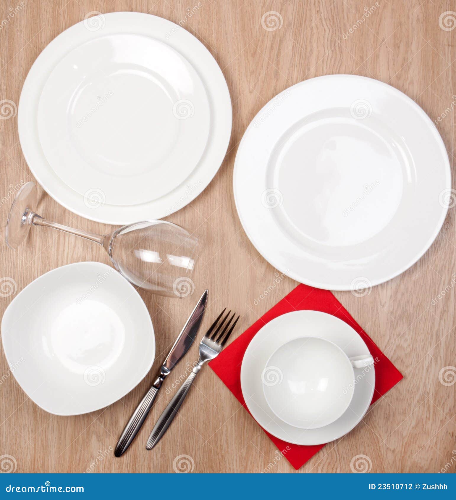 Porcelain Plate on a Dinner Table Stock Photo - Image of knife ...