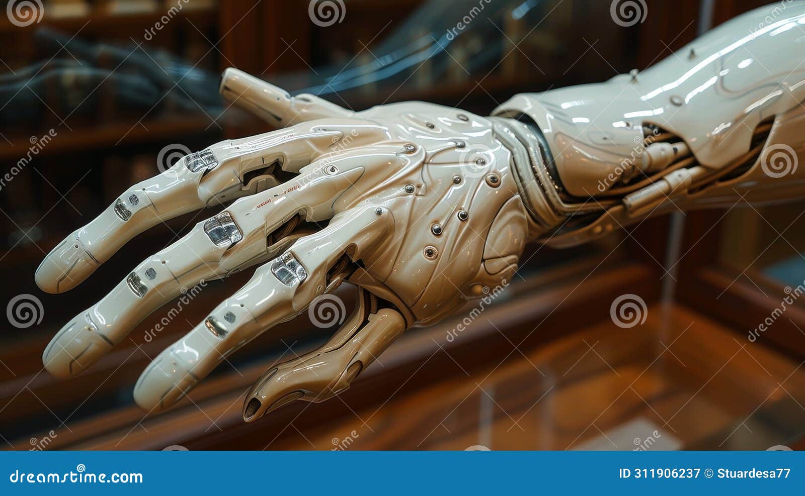 Porcelain Robotic Hand Display Stock Image - Image of aesthetics ...