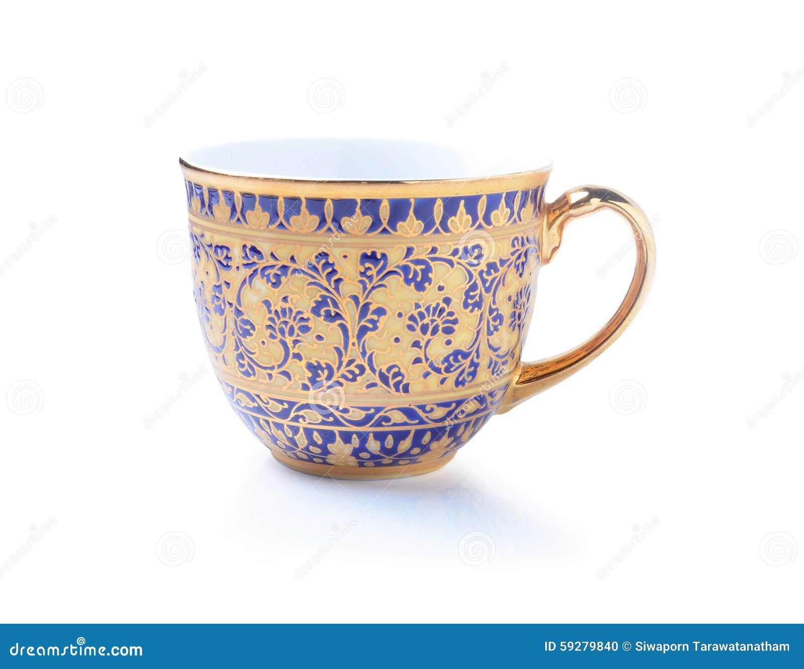 Porcelain Tea Cup on White Background Stock Photo - Image of dish ...