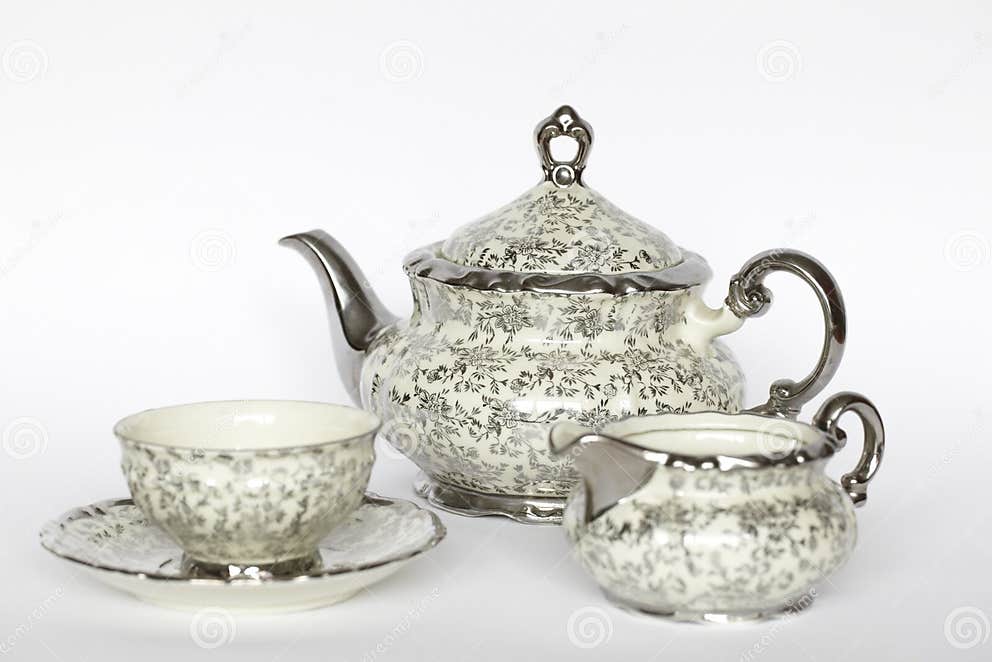 Porcelain tea set stock image. Image of shine, rare, hard - 13735325