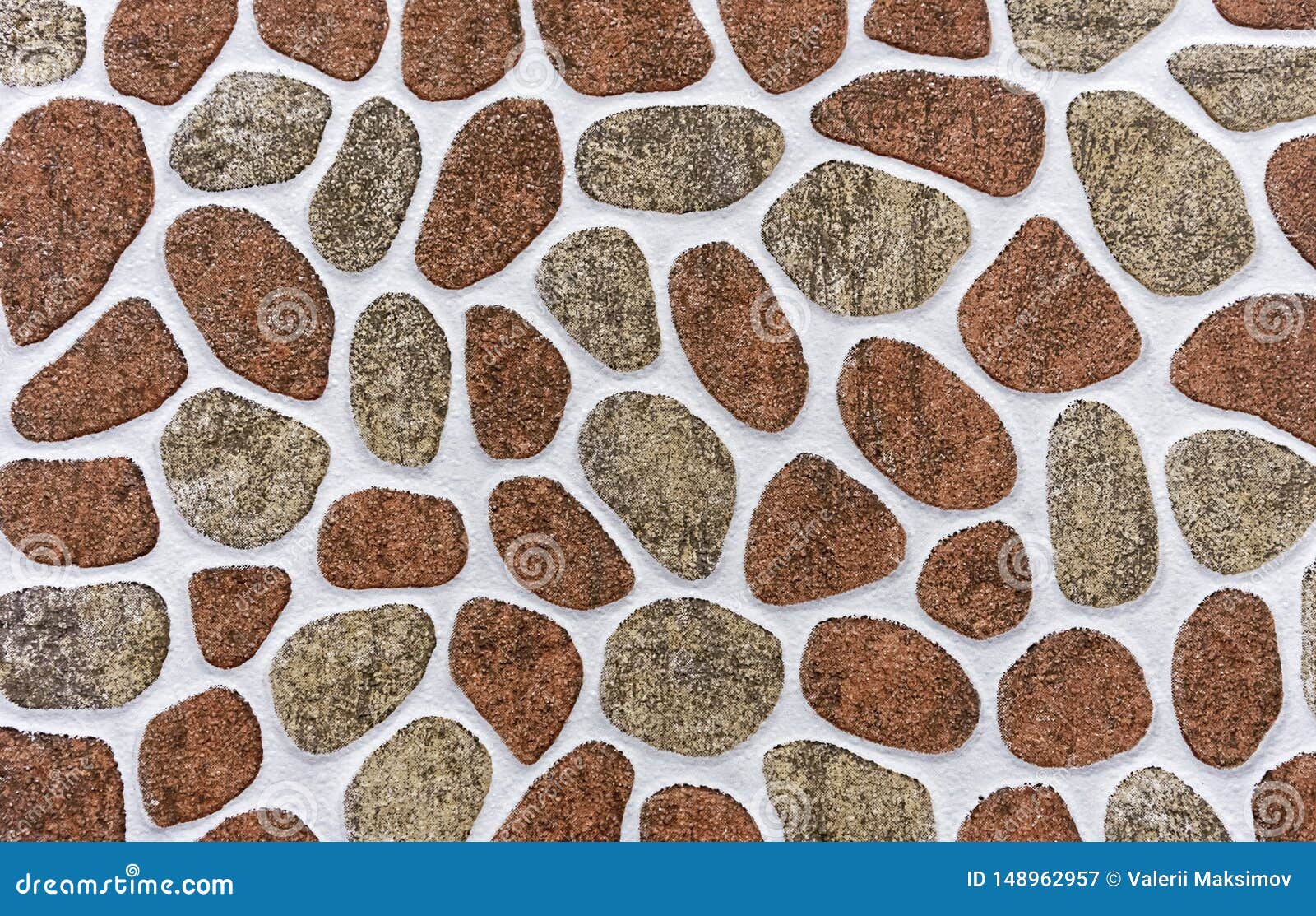 Porcelain Tile with a Pattern of Stones of Different Shapes and Sizes ...
