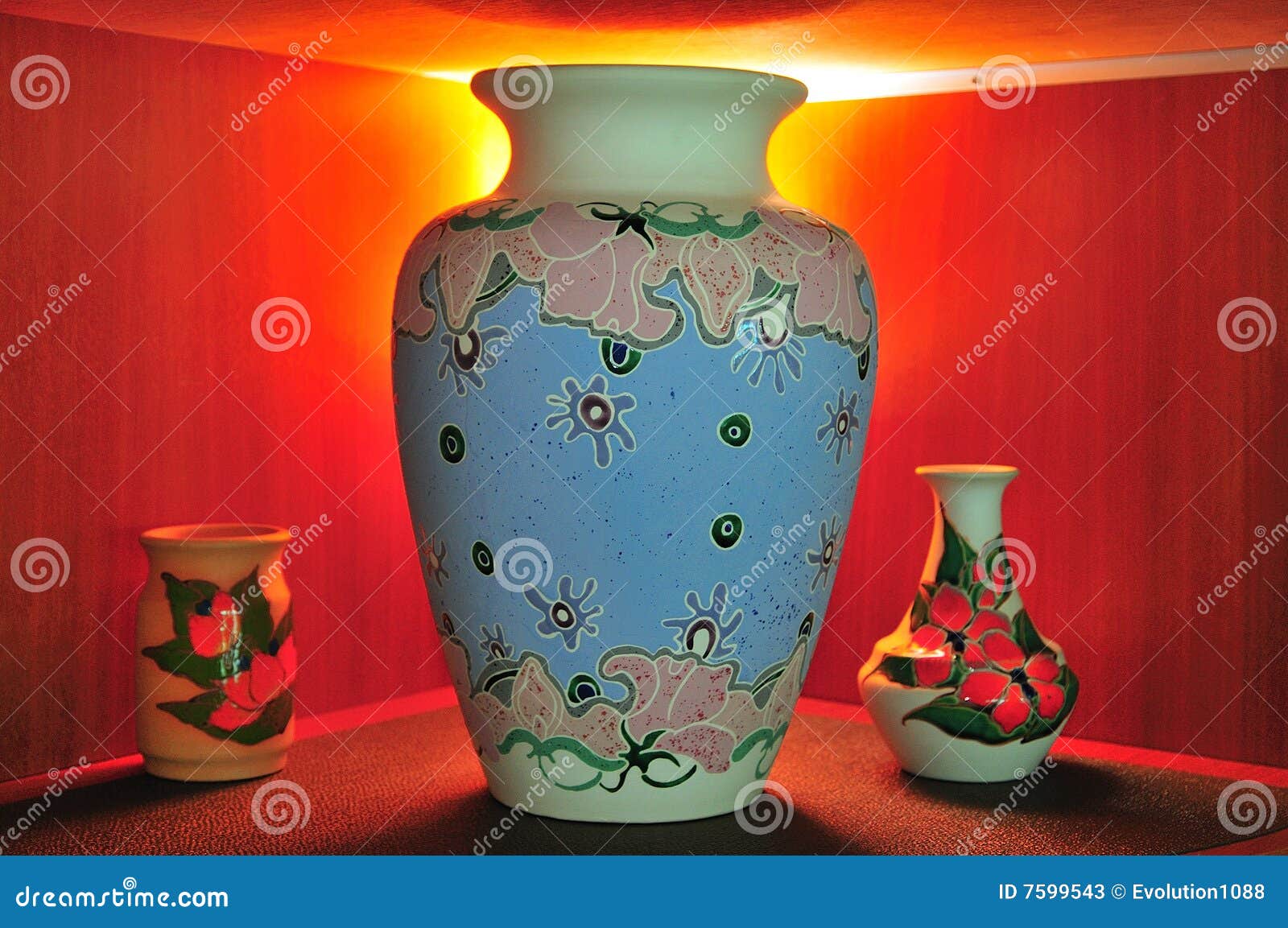Porcelain Vases on Display stock image. Image of lighting - 7599543