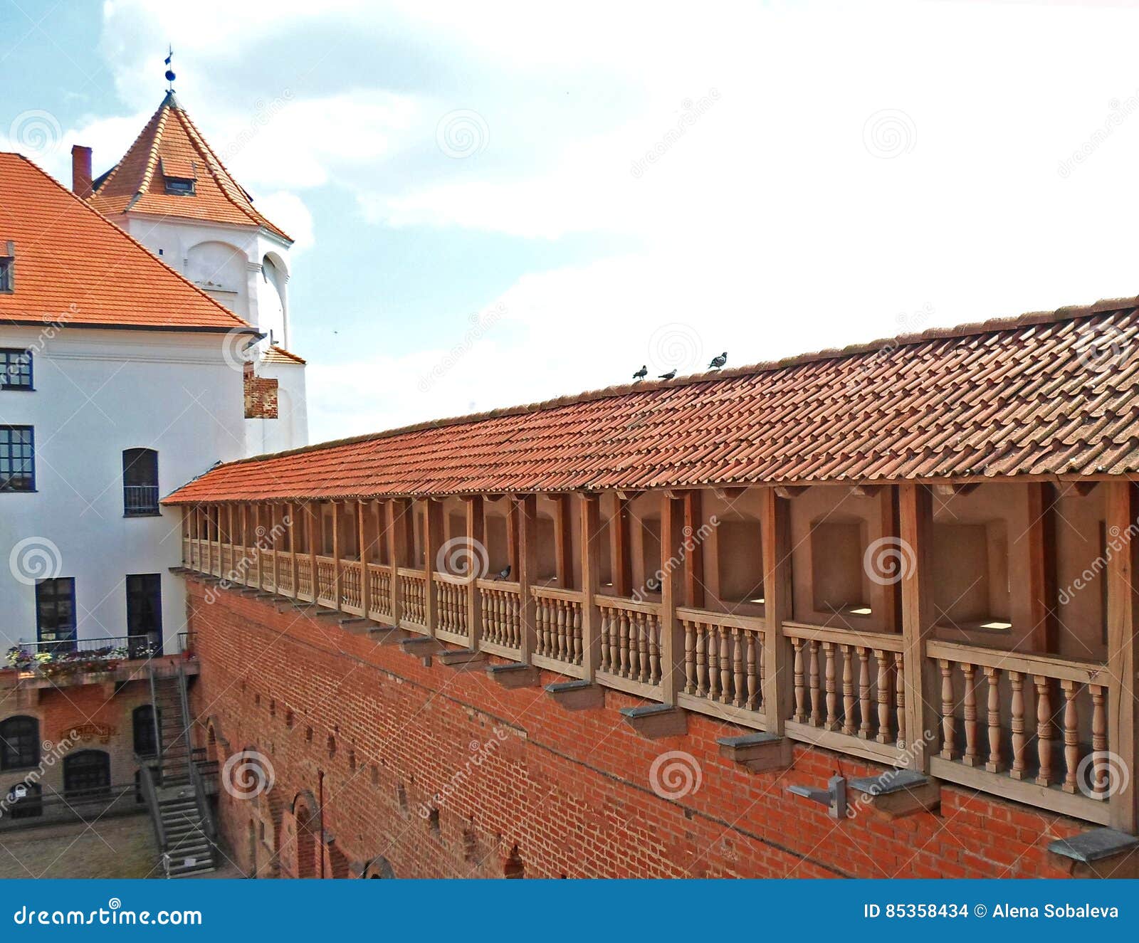Porch in the Courtyard of the Medieval Castle Stock Photo - Image of ...