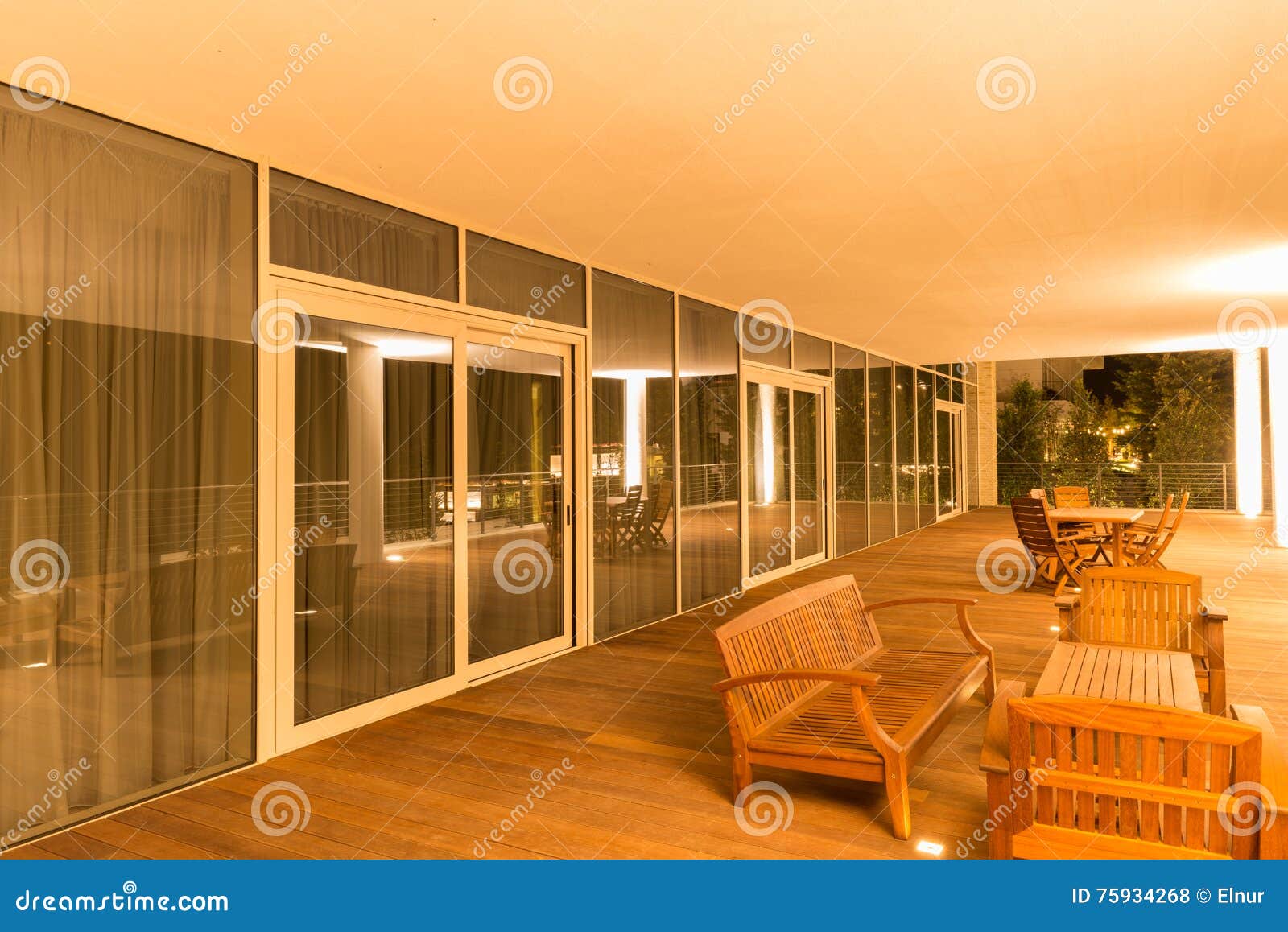 The Porch during the Evening Hours Stock Photo - Image of outdoor ...