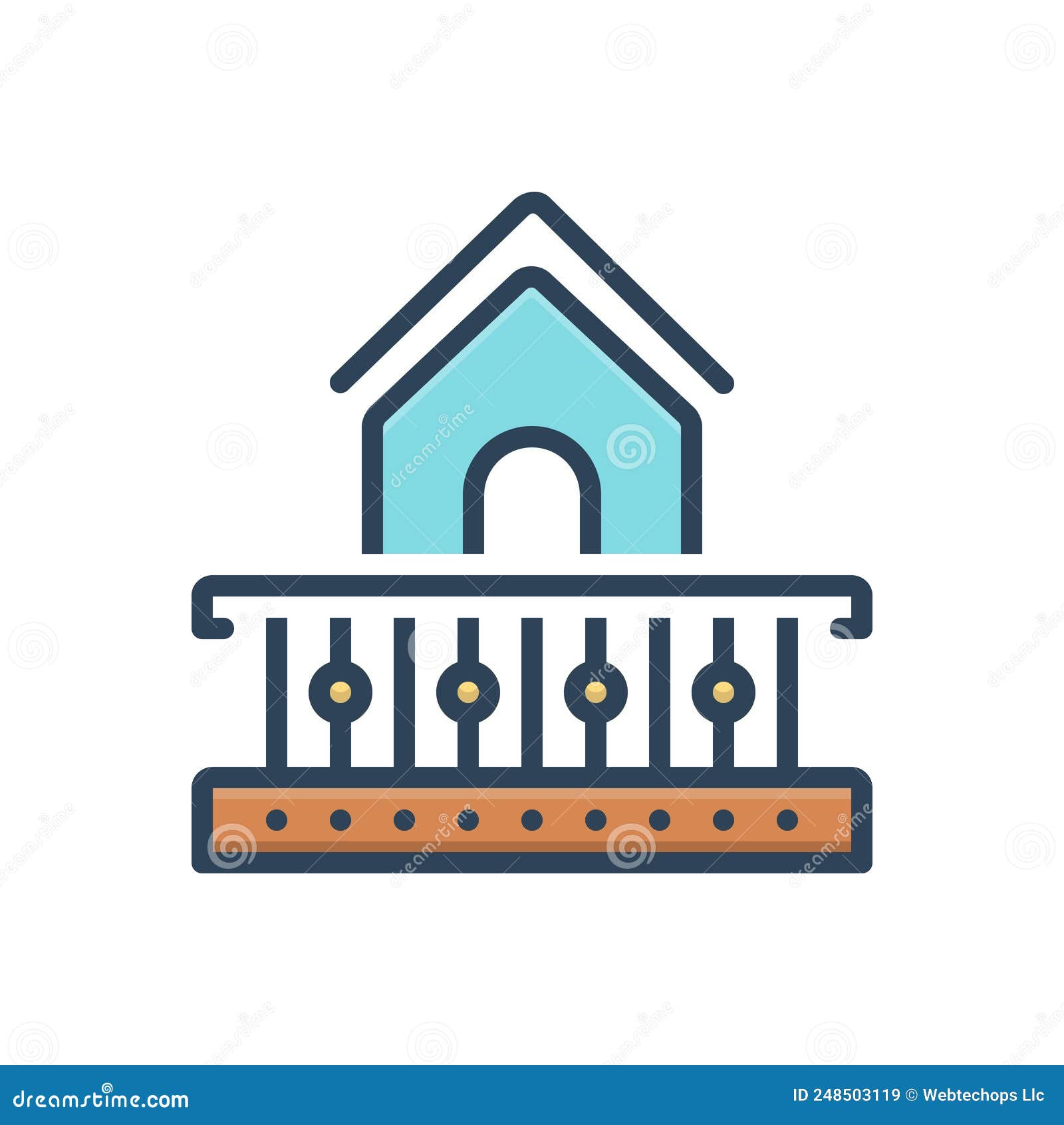 Color Illustration Icon for Porch, Balcony and Deck Stock Illustration ...