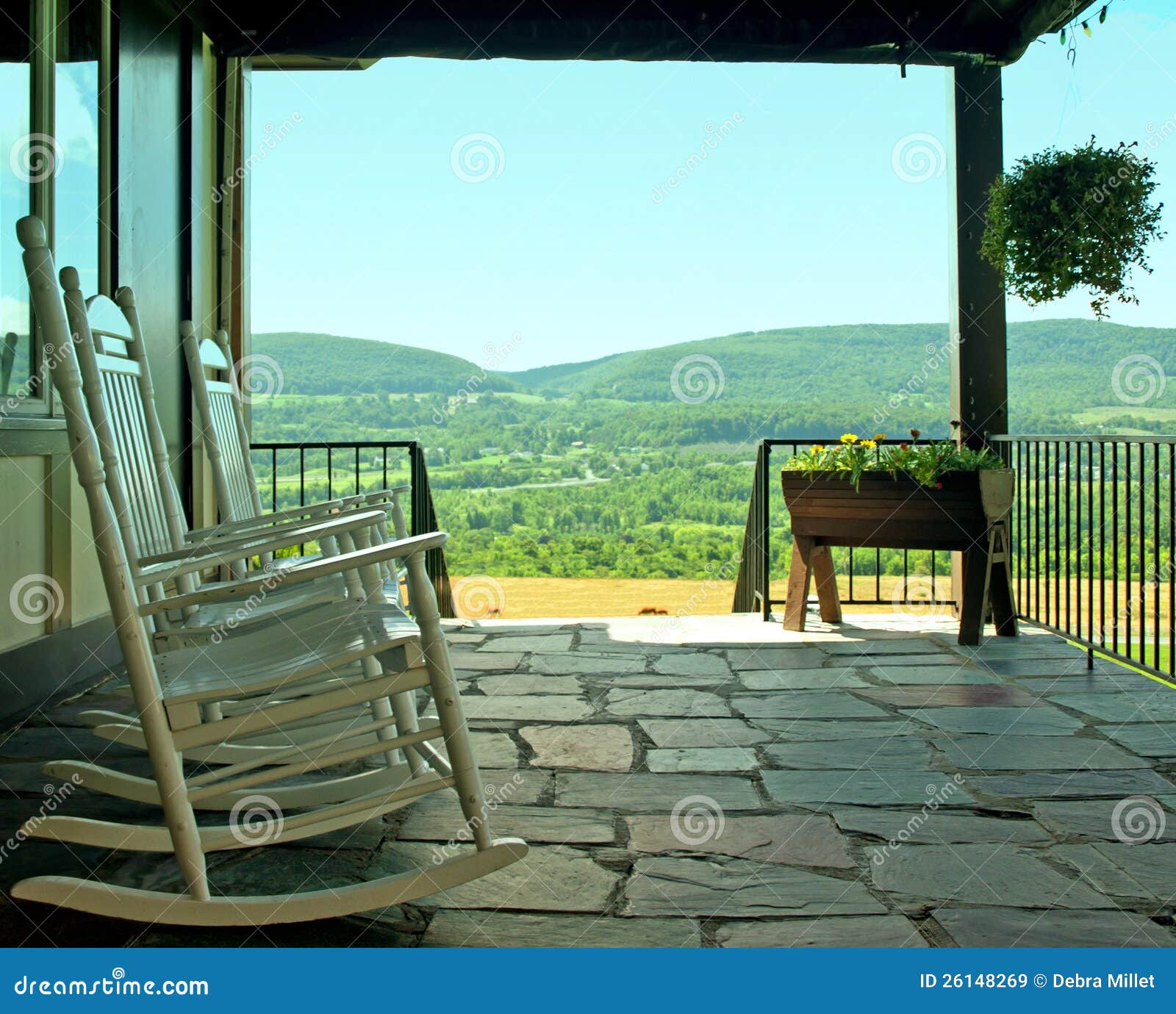 Porch with a view stock image. Image of country, residence - 26148269