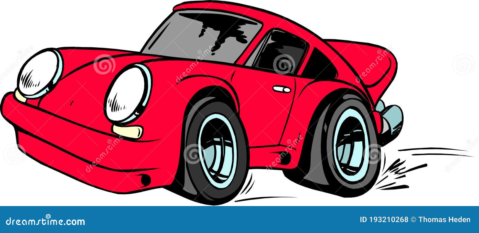 Funny Cartoon Style Porsche with Big Tires Editorial Stock Photo ...