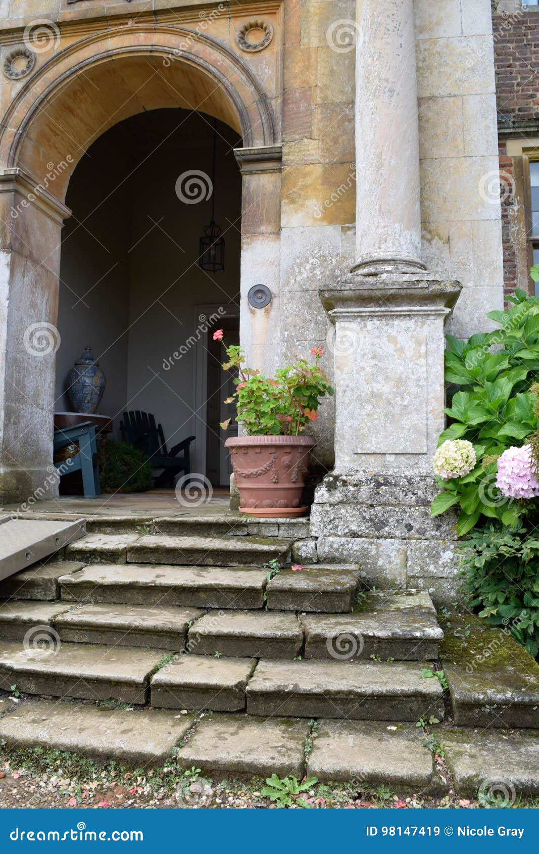 Porchway stock image. Image of stone, doddington, arch - 98147419