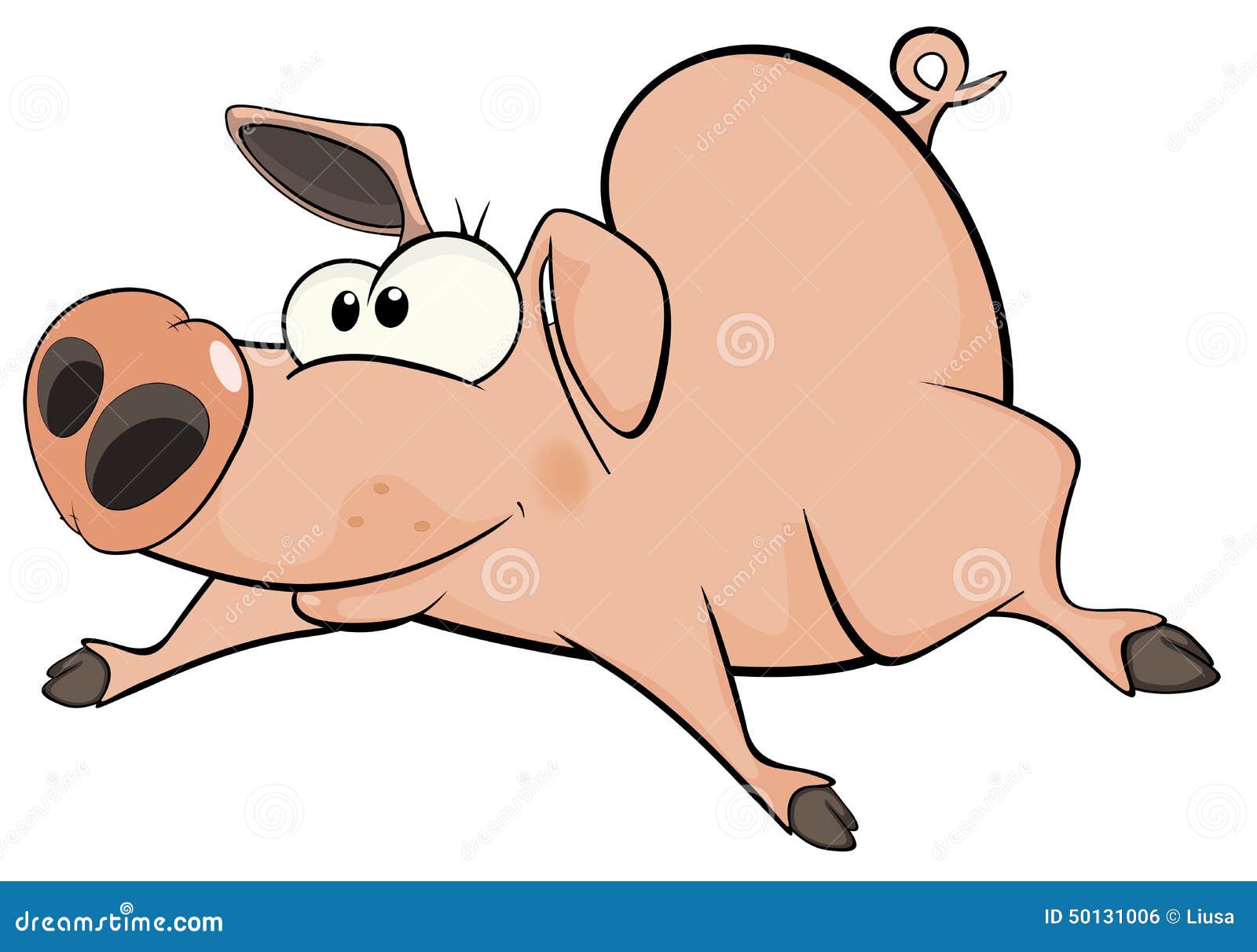 Porco cartoon ilustração do vetor. Ilustração de intrometido - 50131006