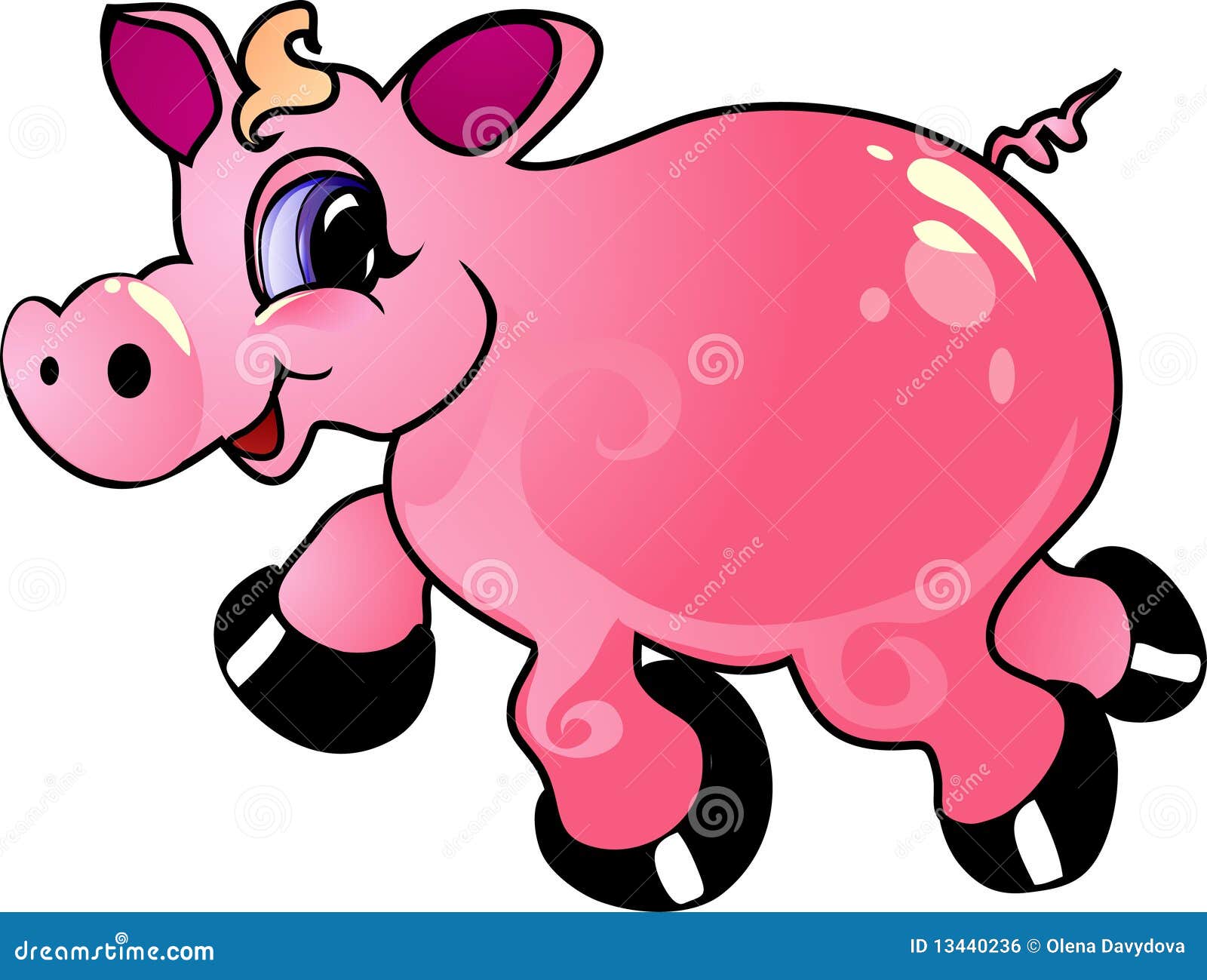 Porco Dos Desenhos Animados Ilustração Stock - Ilustração de jogo ...