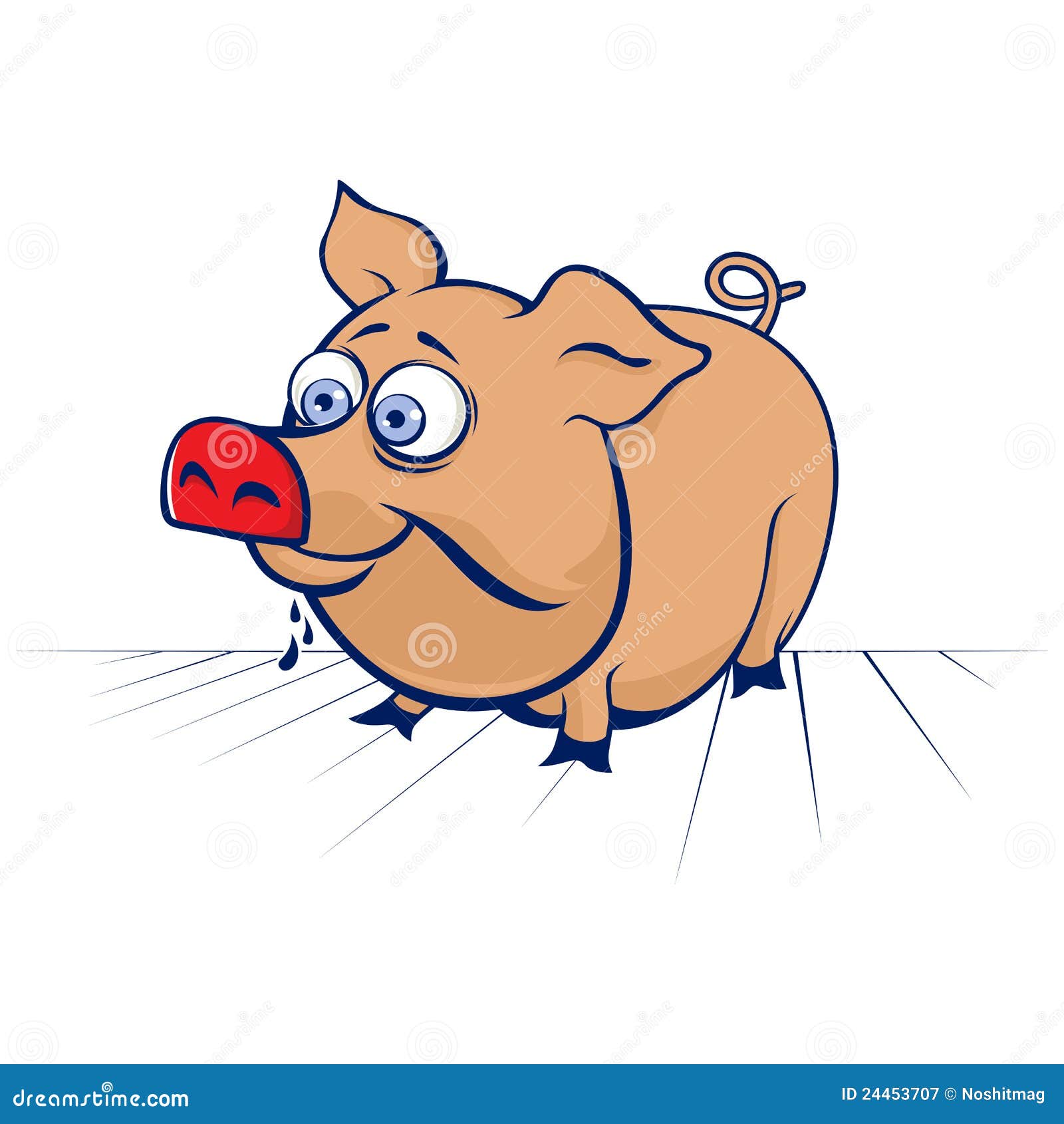 Porco Dos Desenhos Animados Ilustração do Vetor - Ilustração de assado ...