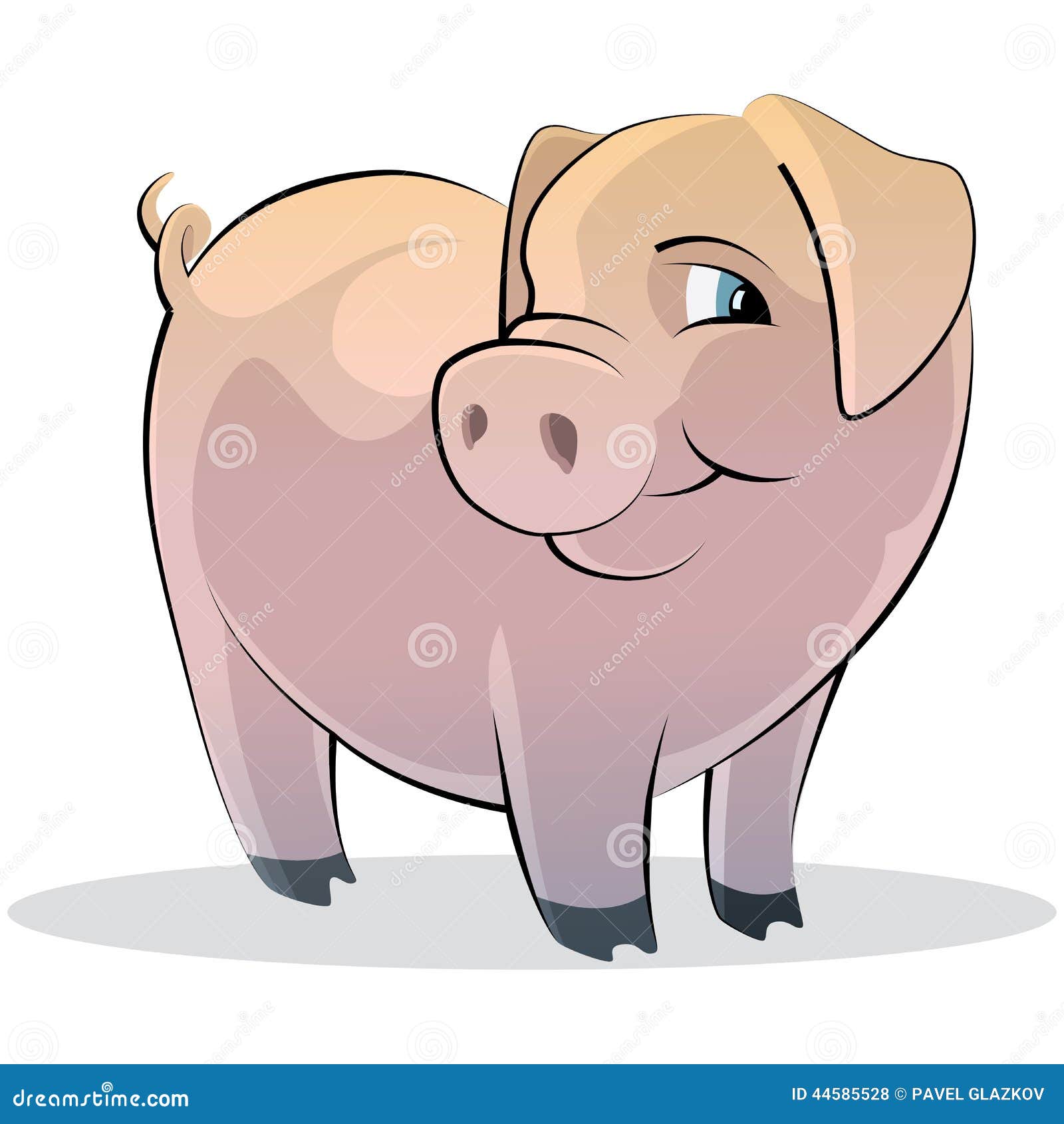 Porco Dos Desenhos Animados Ilustração do Vetor - Ilustração de sorrir ...