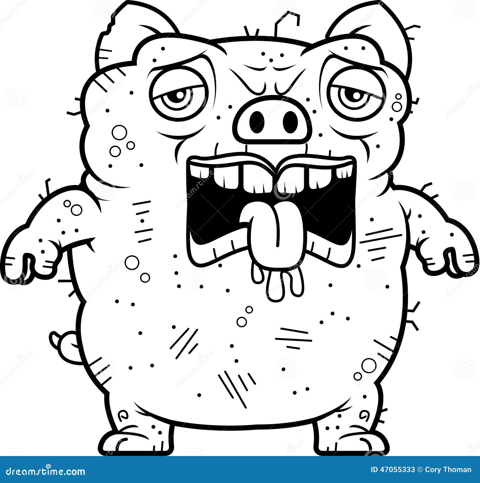 Porco feio cansado ilustração do vetor. Ilustração de ofensa - 47055333