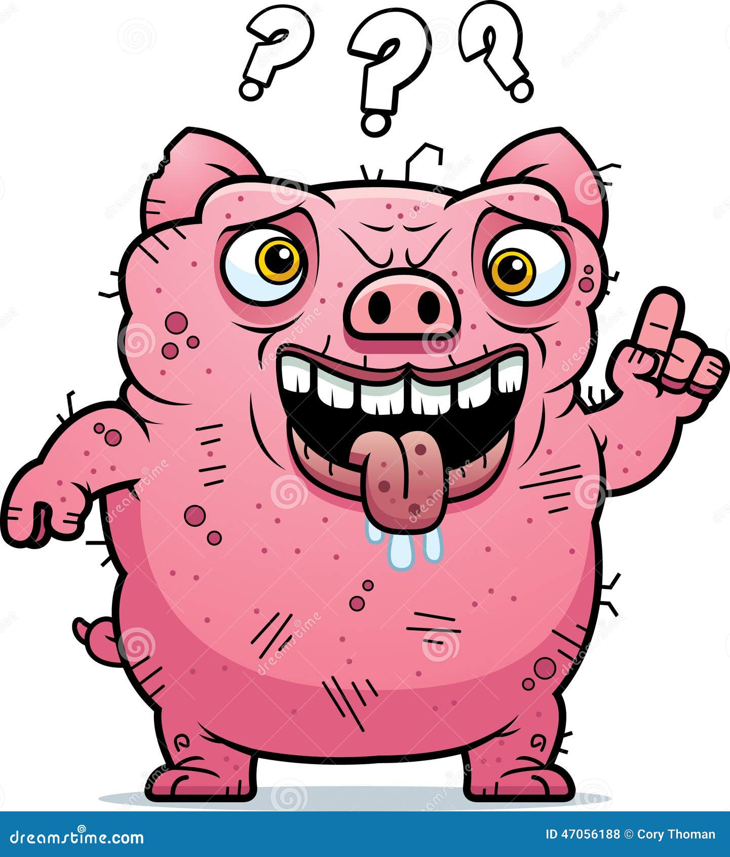 Porco feio confuso ilustração do vetor. Ilustração de unattractive ...