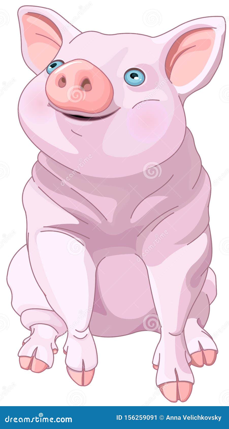 Porco Feliz ilustração do vetor. Ilustração de fazenda - 156259091