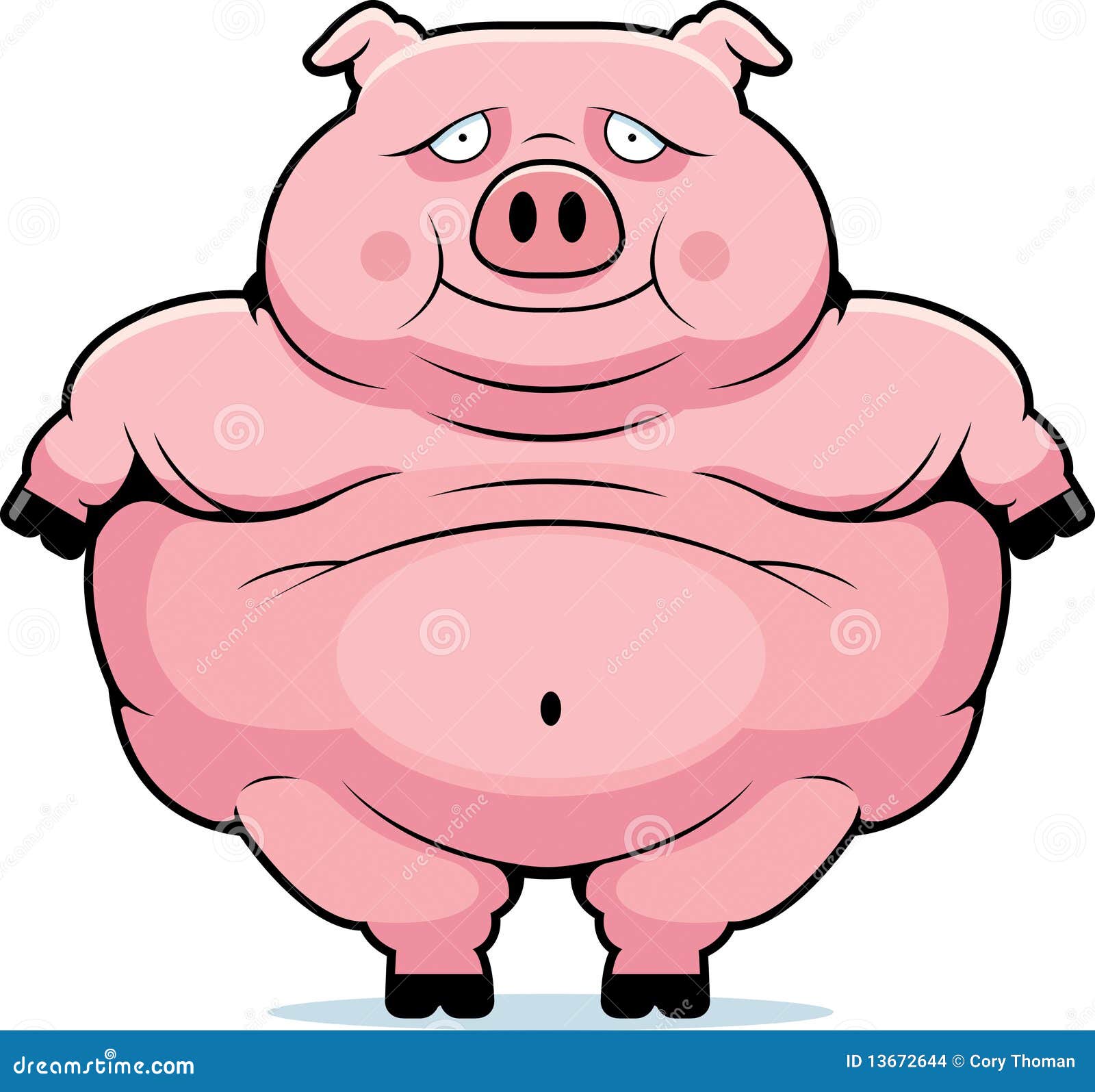 Porco gordo ilustração do vetor. Ilustração de cartoon - 13672644