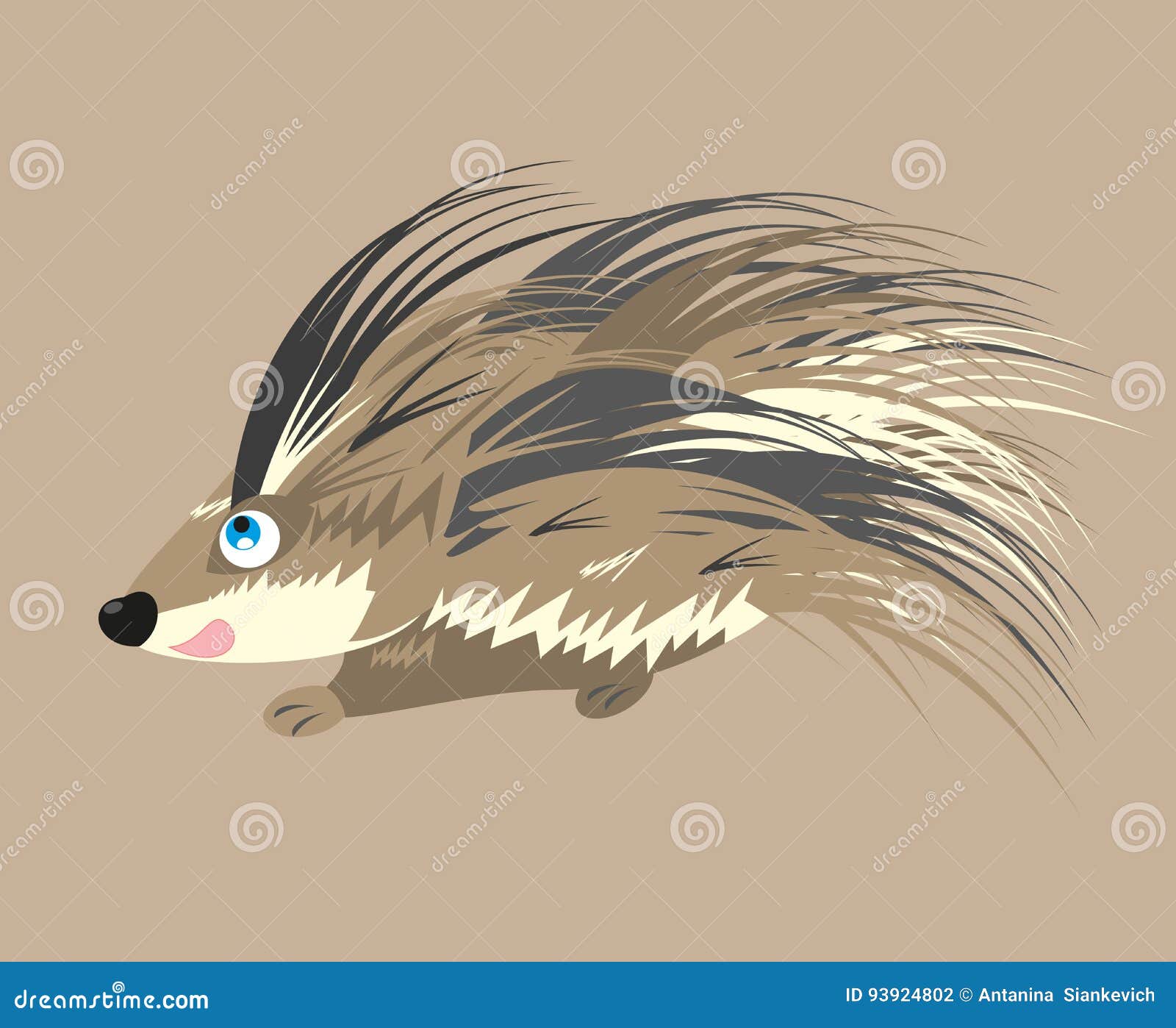 Porcupine cartoon stock vector. Illustration of clip - 93924802